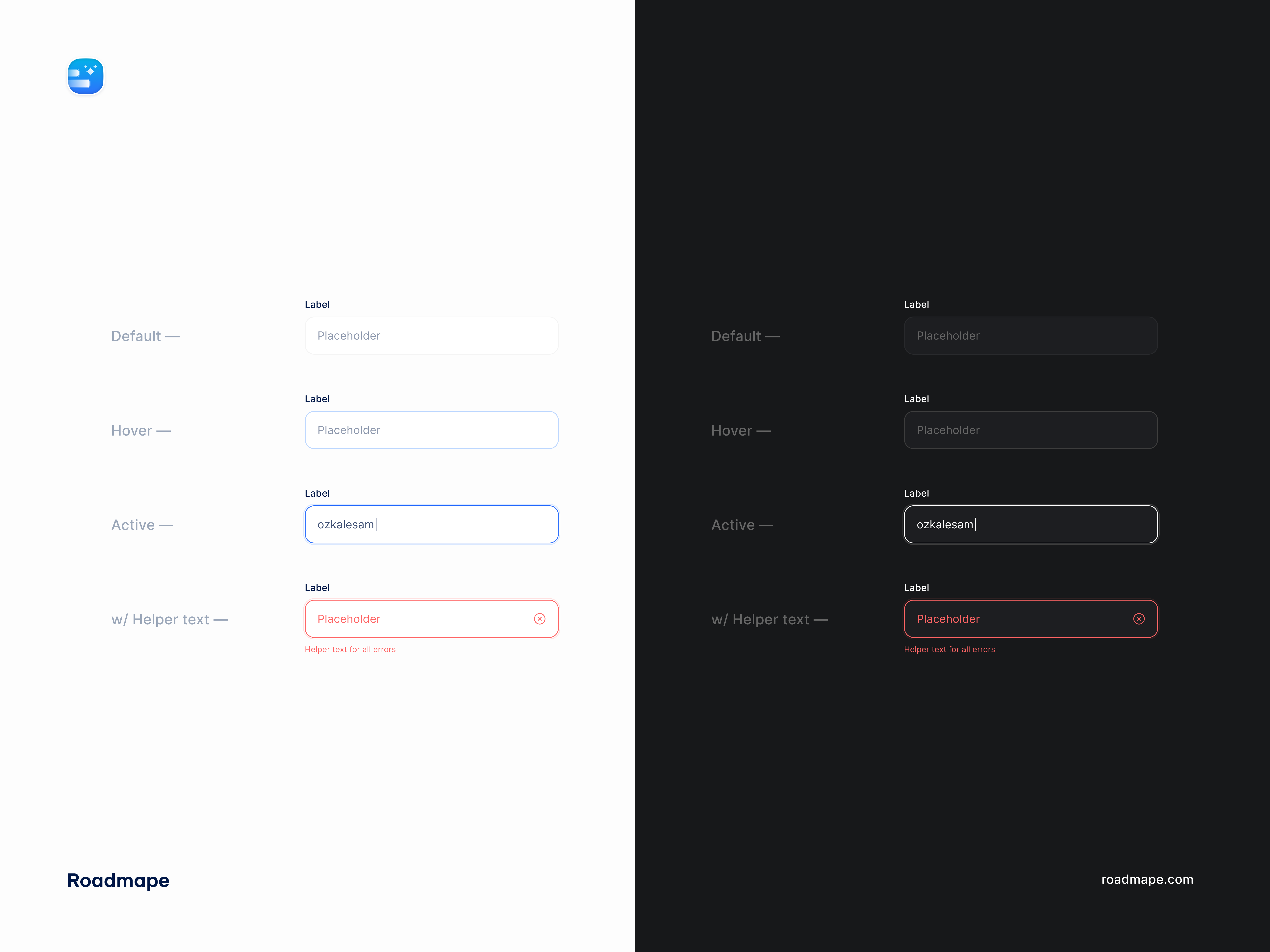 Input field components — Roadmape by Samet Ozkale | Layers