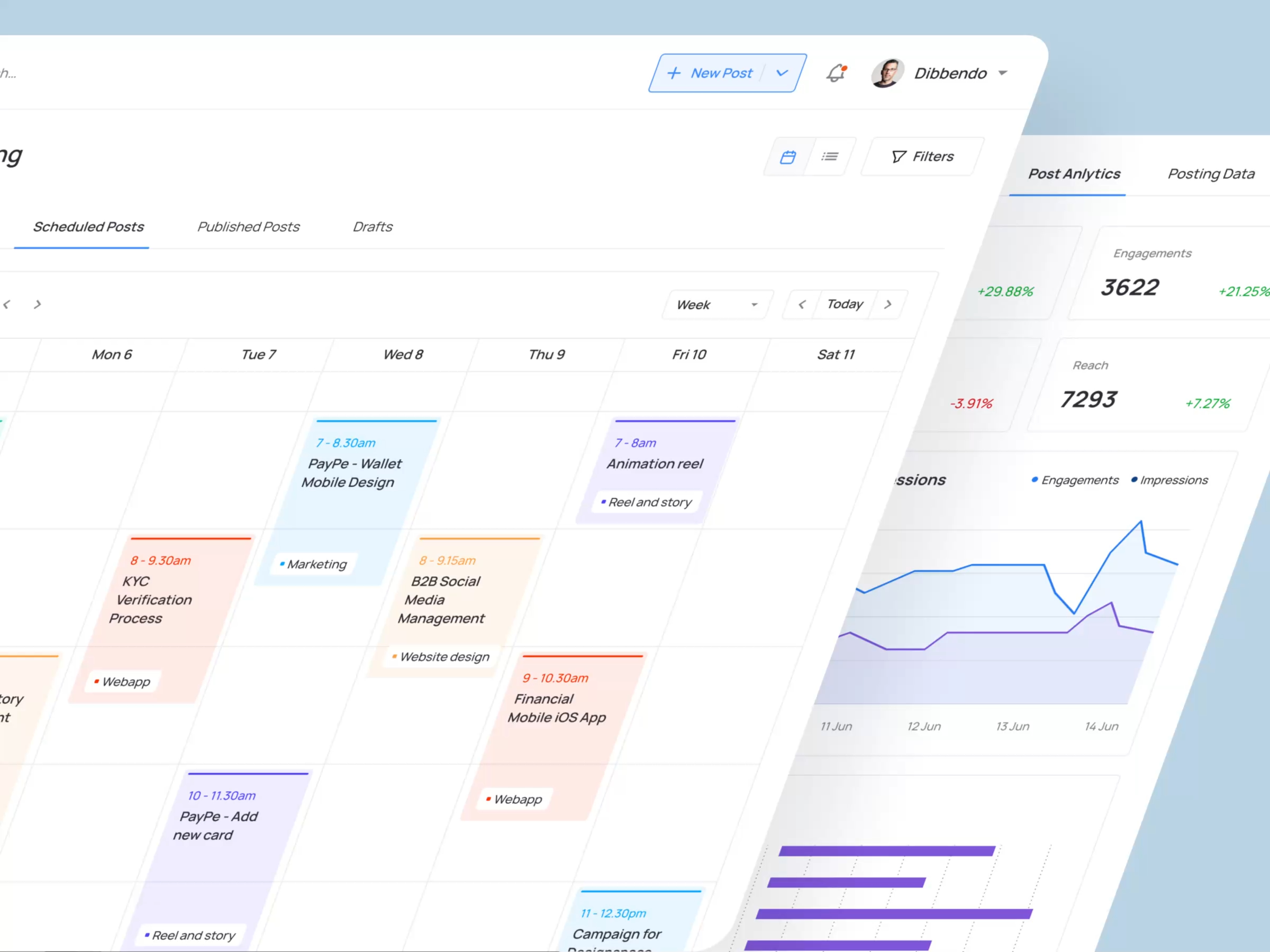 SaaS Social Media Management : Post Publishing by ONWRD - UI/UX Design ...