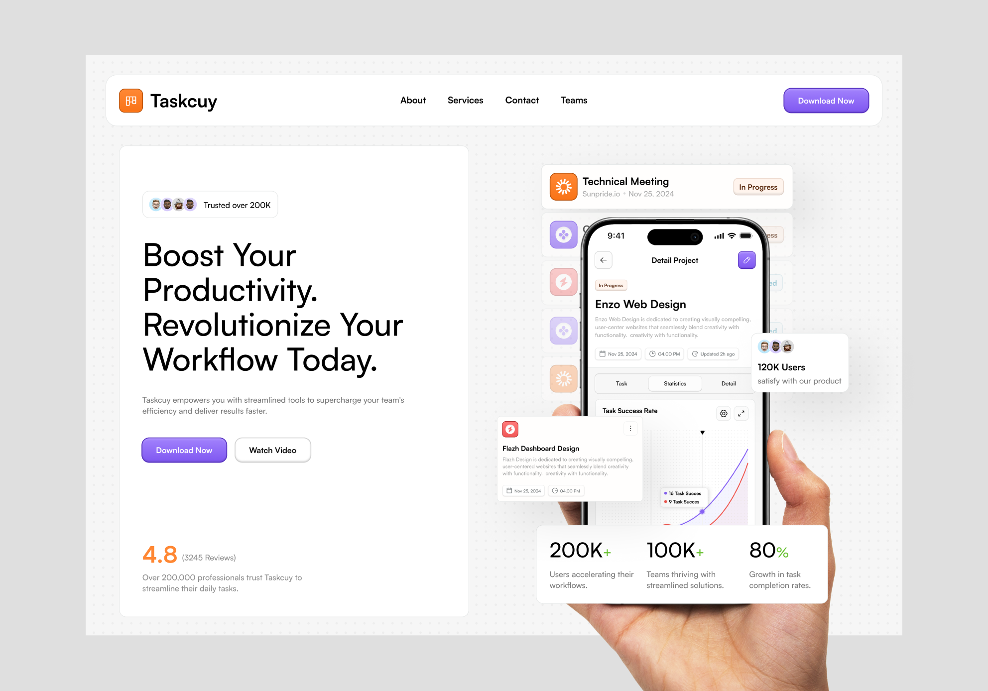 Task Management Landing Page by Hatypo Studio | Layers