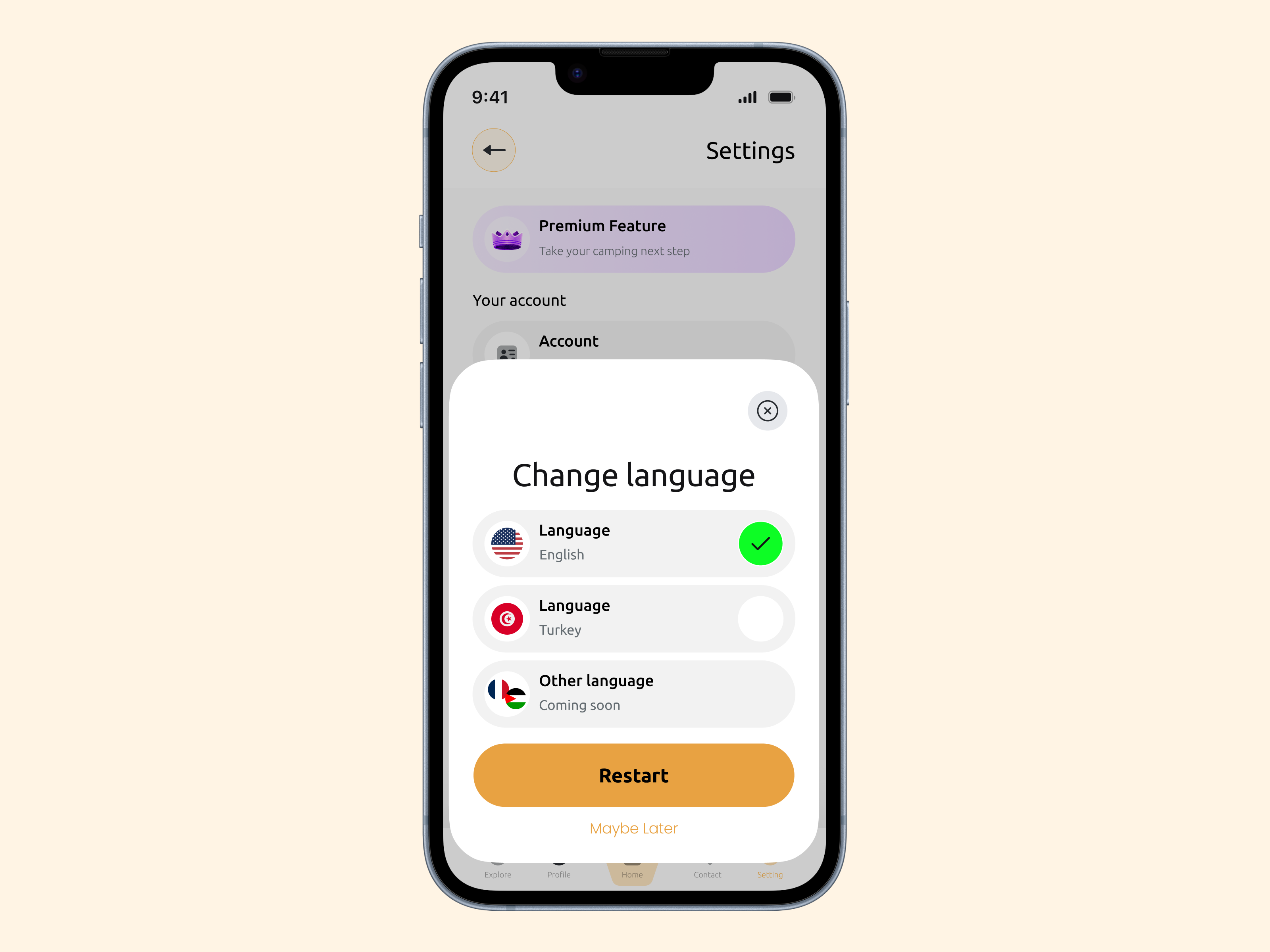 Change language Mobile App Design by Karim Saif | Layers
