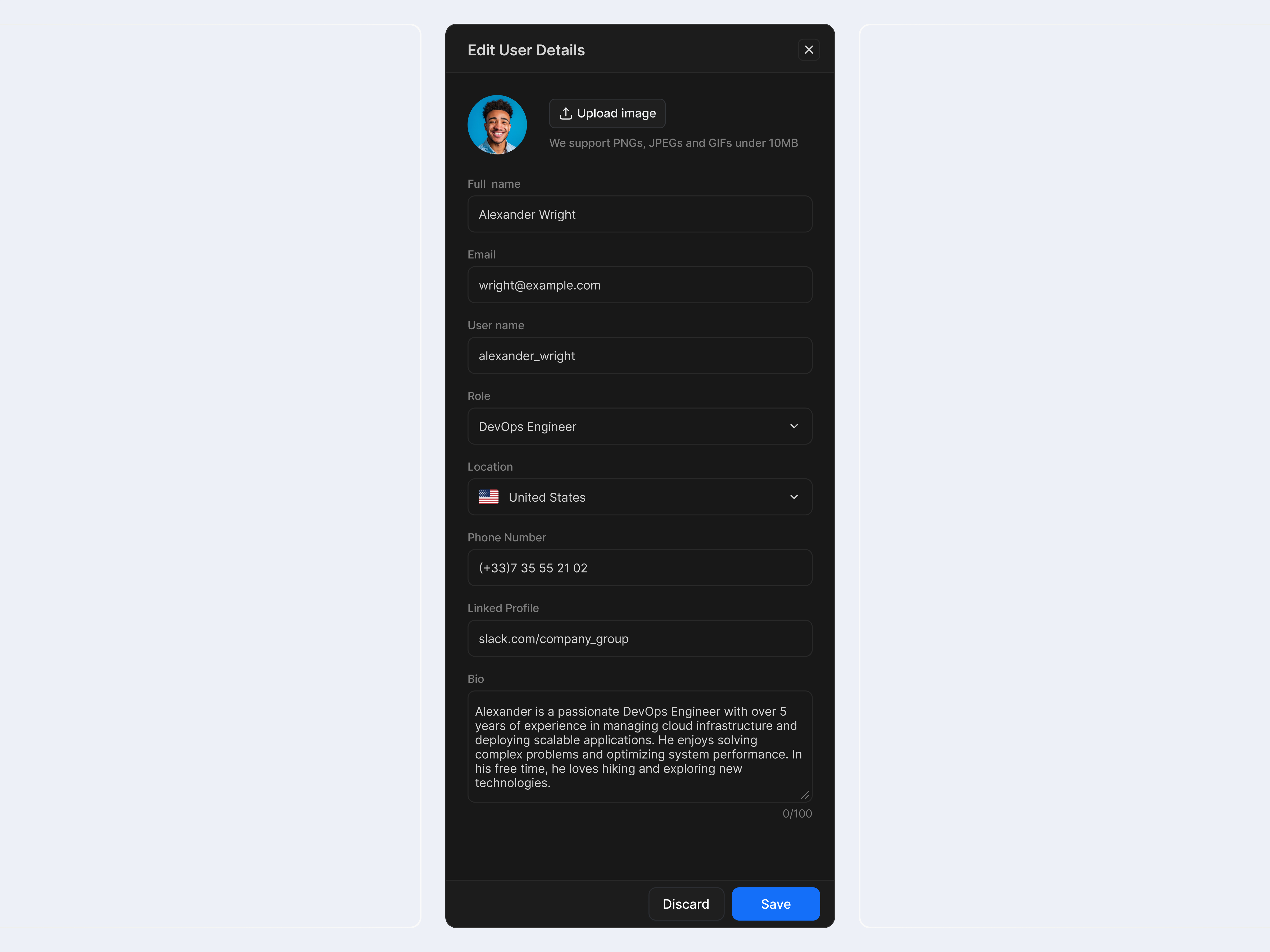 User Details Panel by Dmitry Sergushkin | Layers