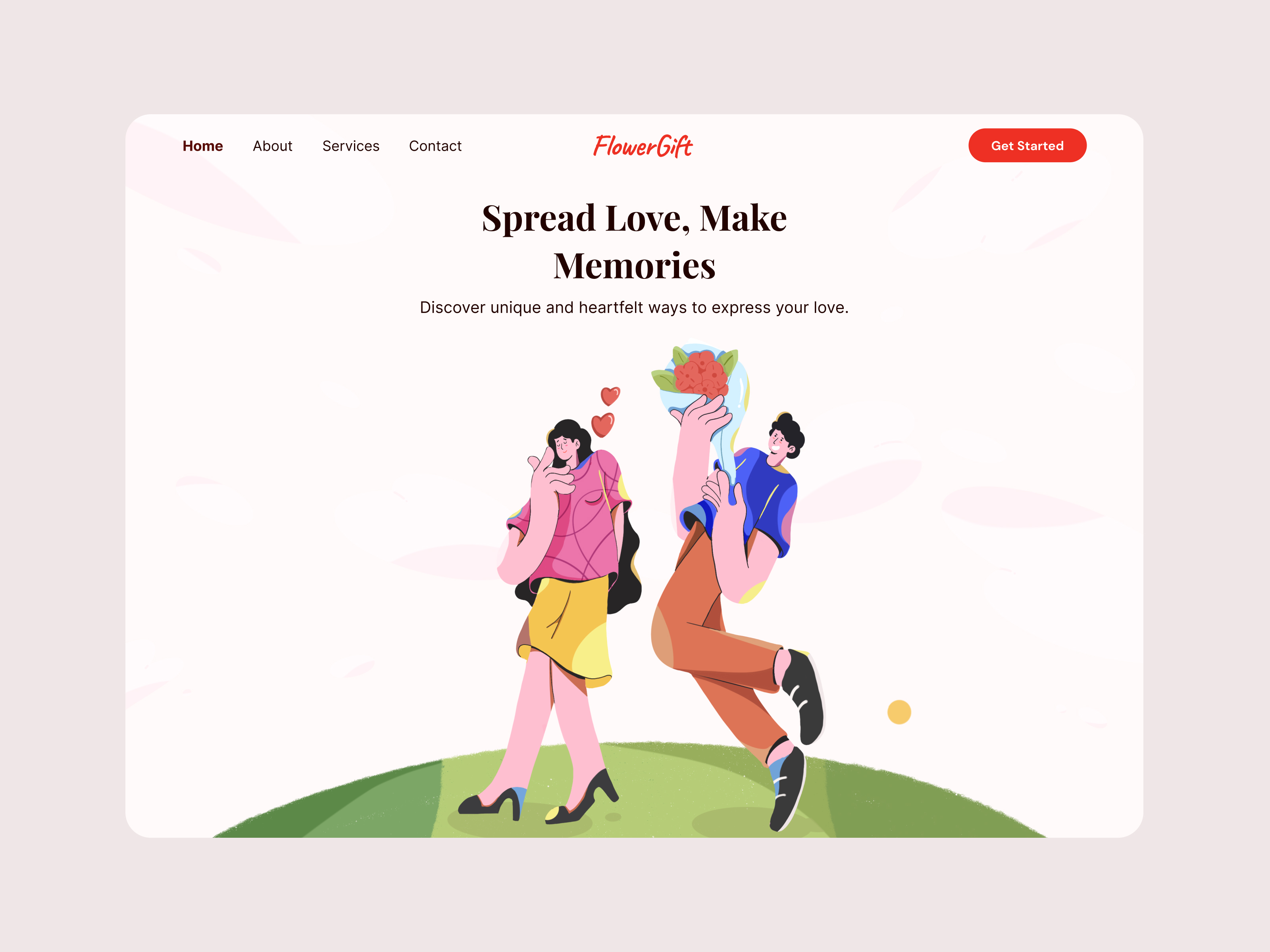 FlowerGift Hero Section by Ihdizein | Layers