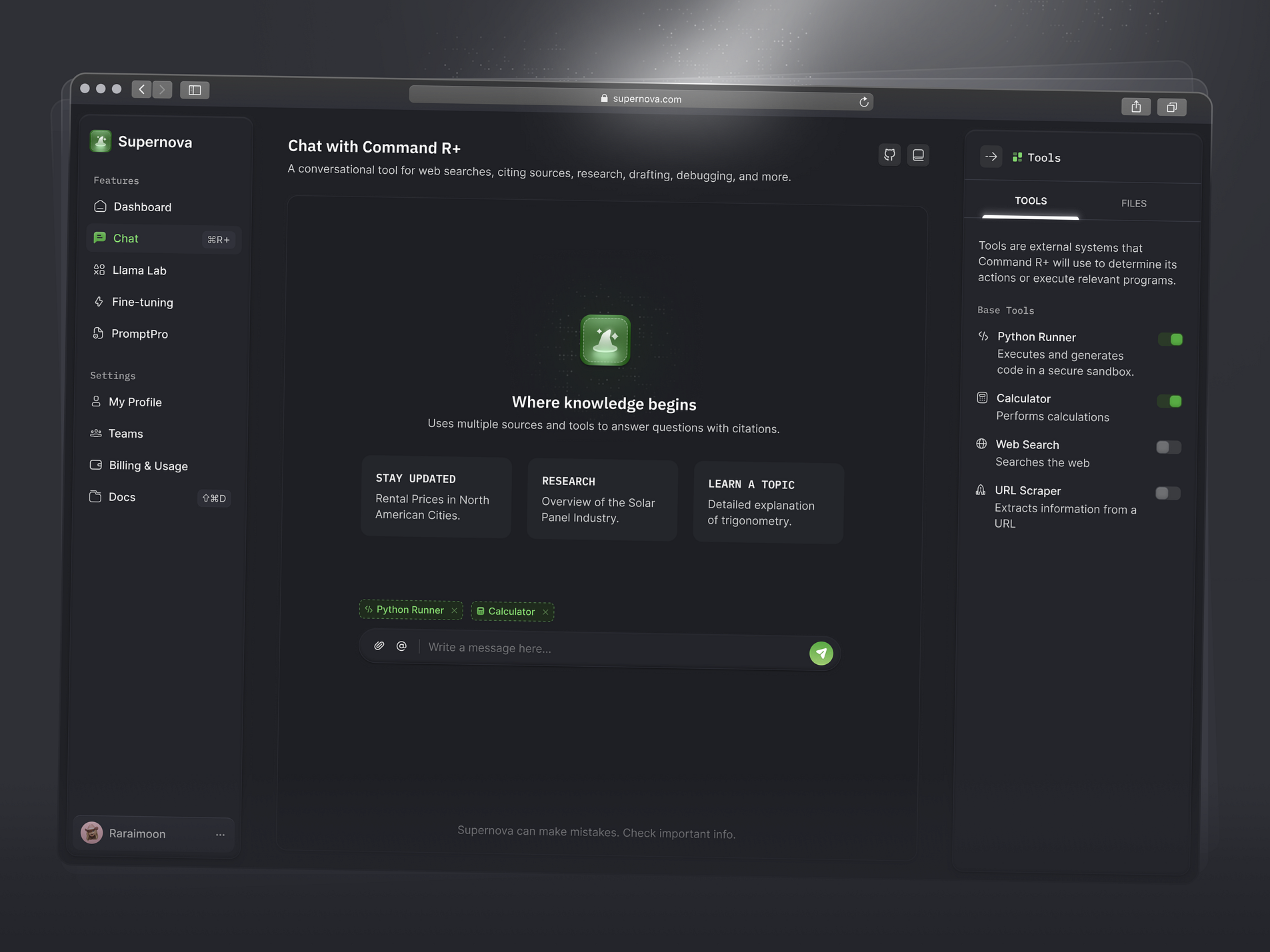 Supernova: Enterprise AI Platform Web App - Chat 💬 by Keitoto Studio | Layers