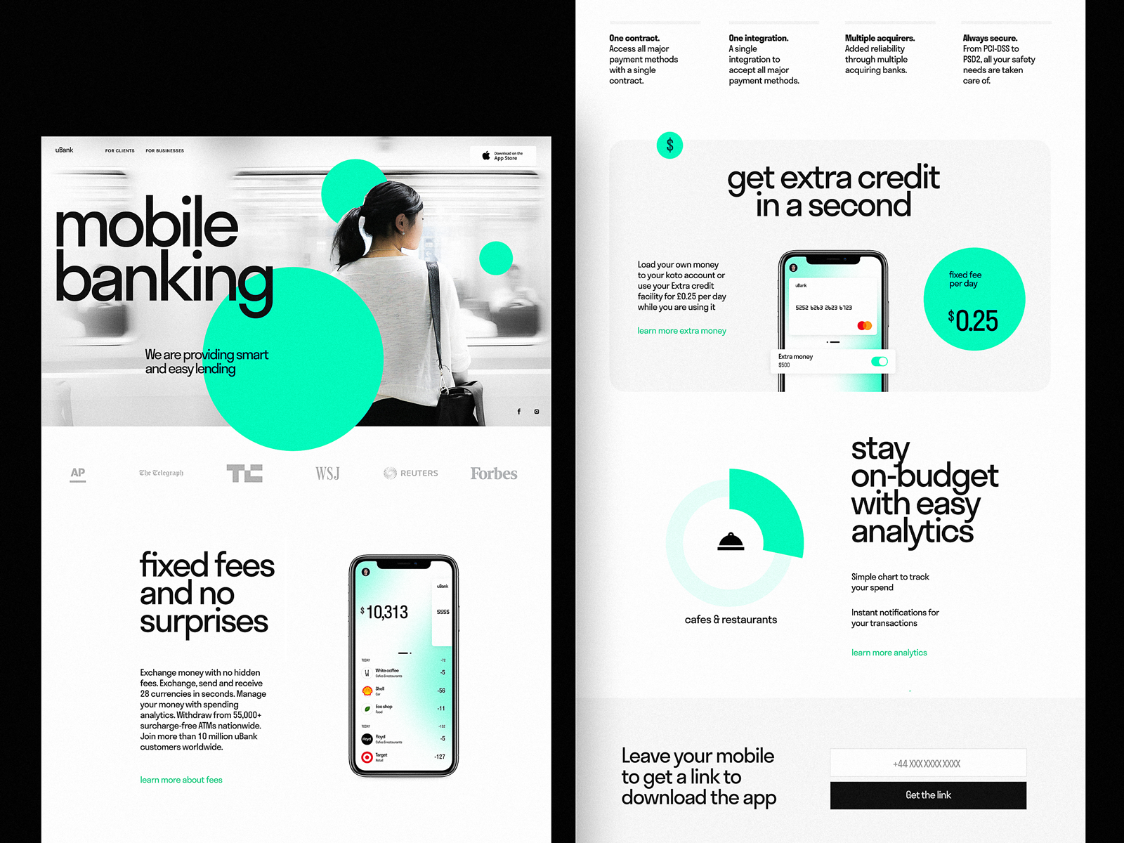 Mobile Banking Service Landing Page by tubik | Layers