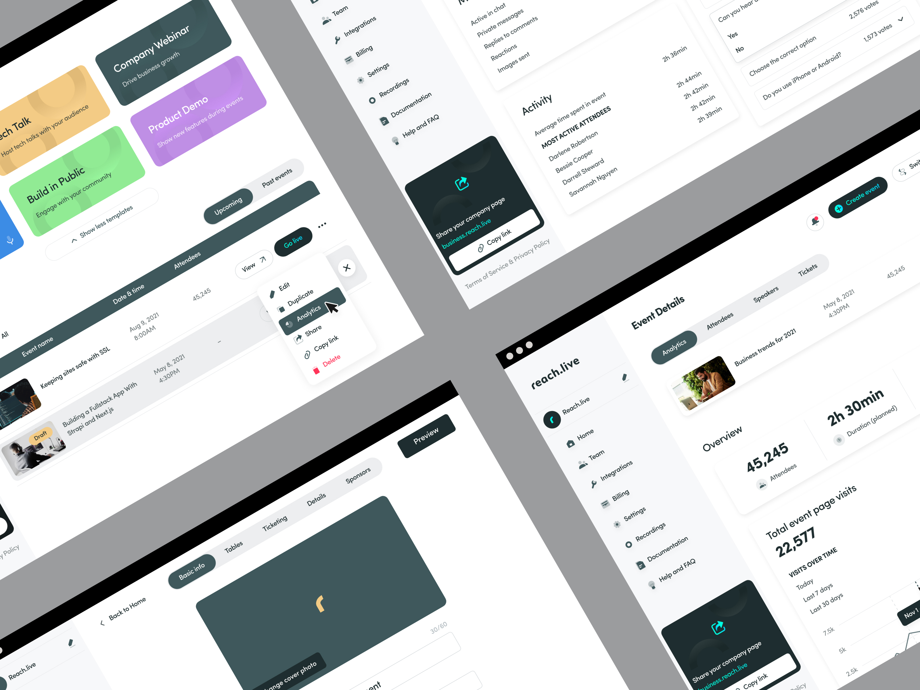 Reach.live dashboard by Matus Hatala | Layers