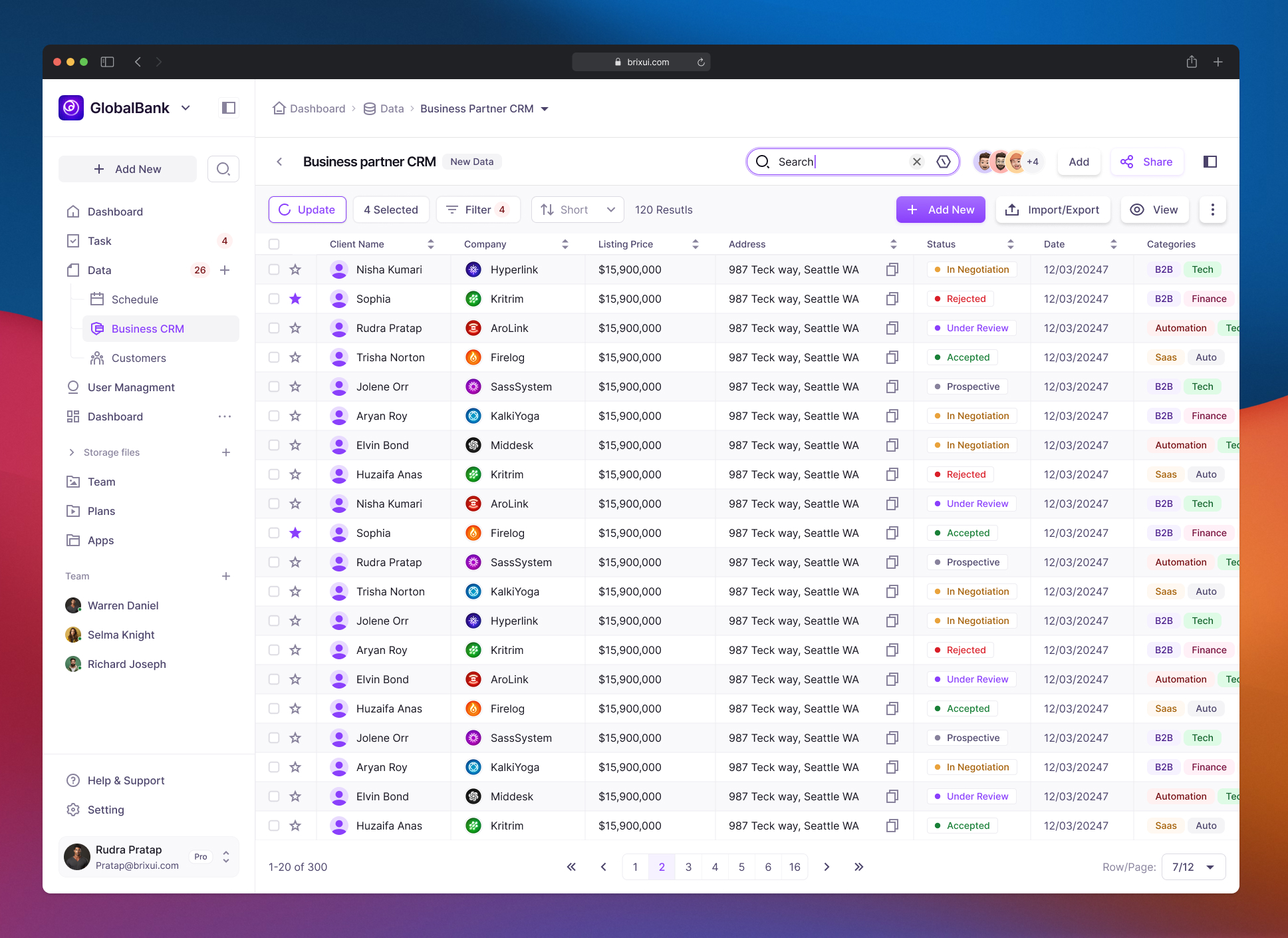 Complex Table Design with brixui.com by Akash Pandey | Layers