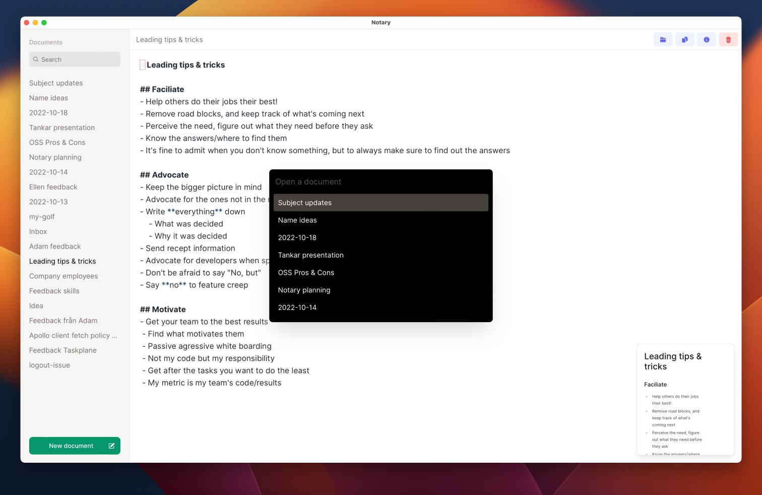 Notary for macOS by Albin Groen | Layers