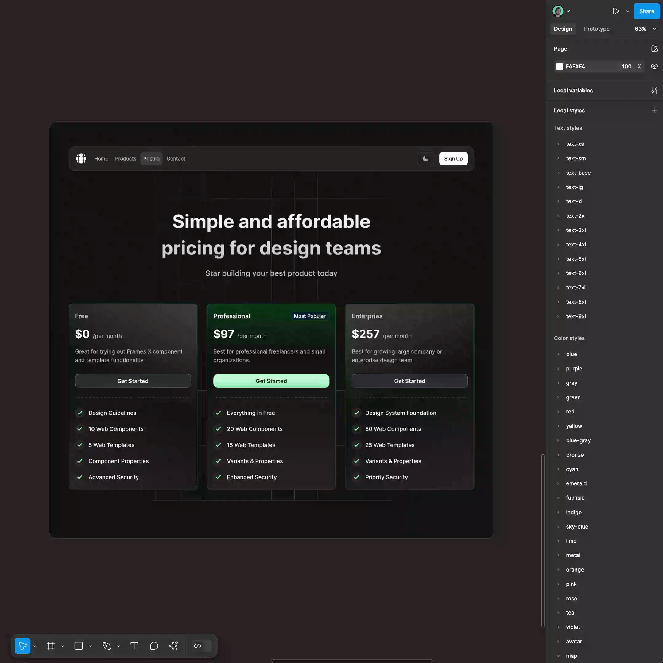Responsive pricing component in Figma by Dmitriy Bunin | Layers