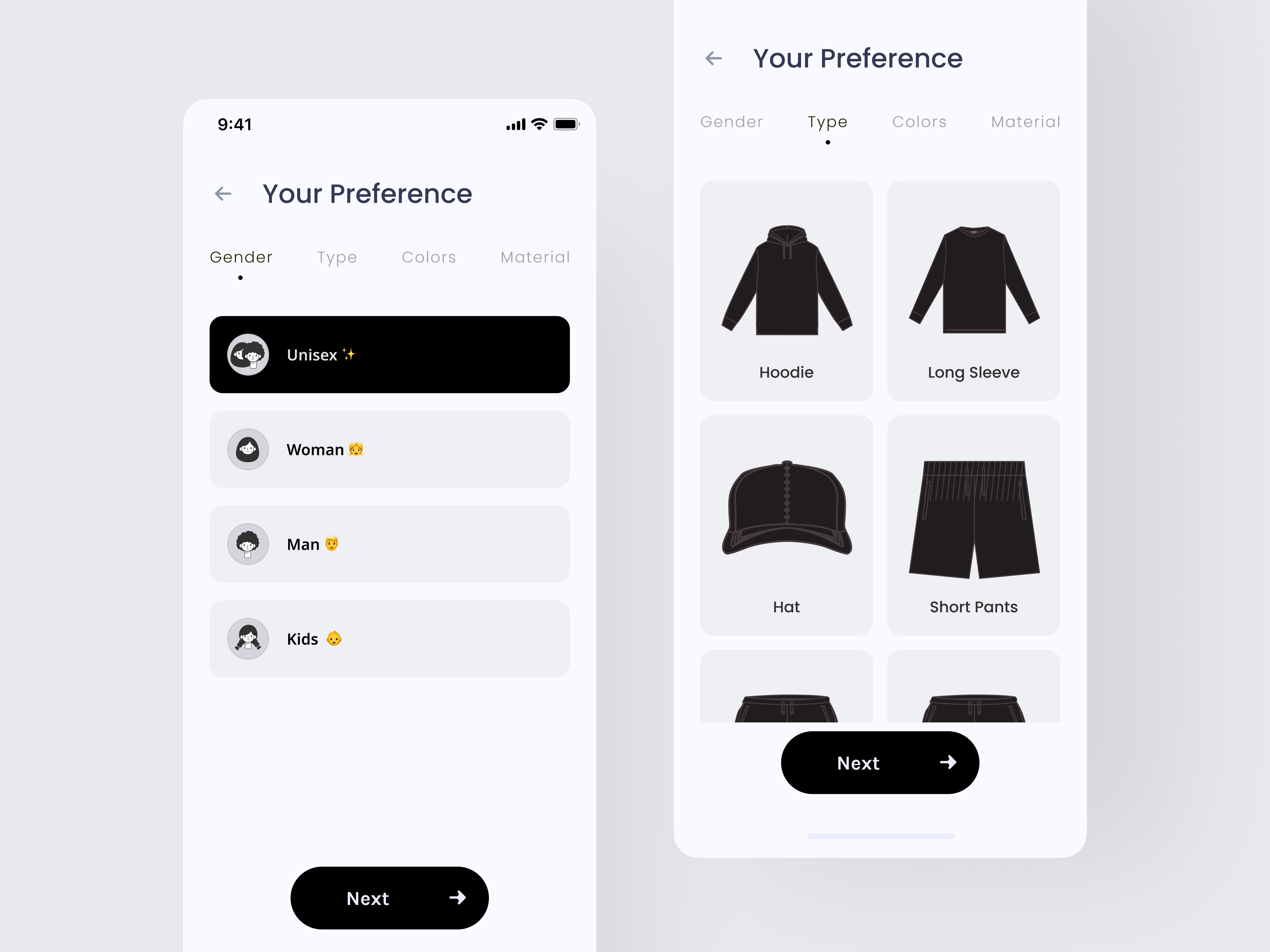 Design Preference Screens by Magika Studio | Layers