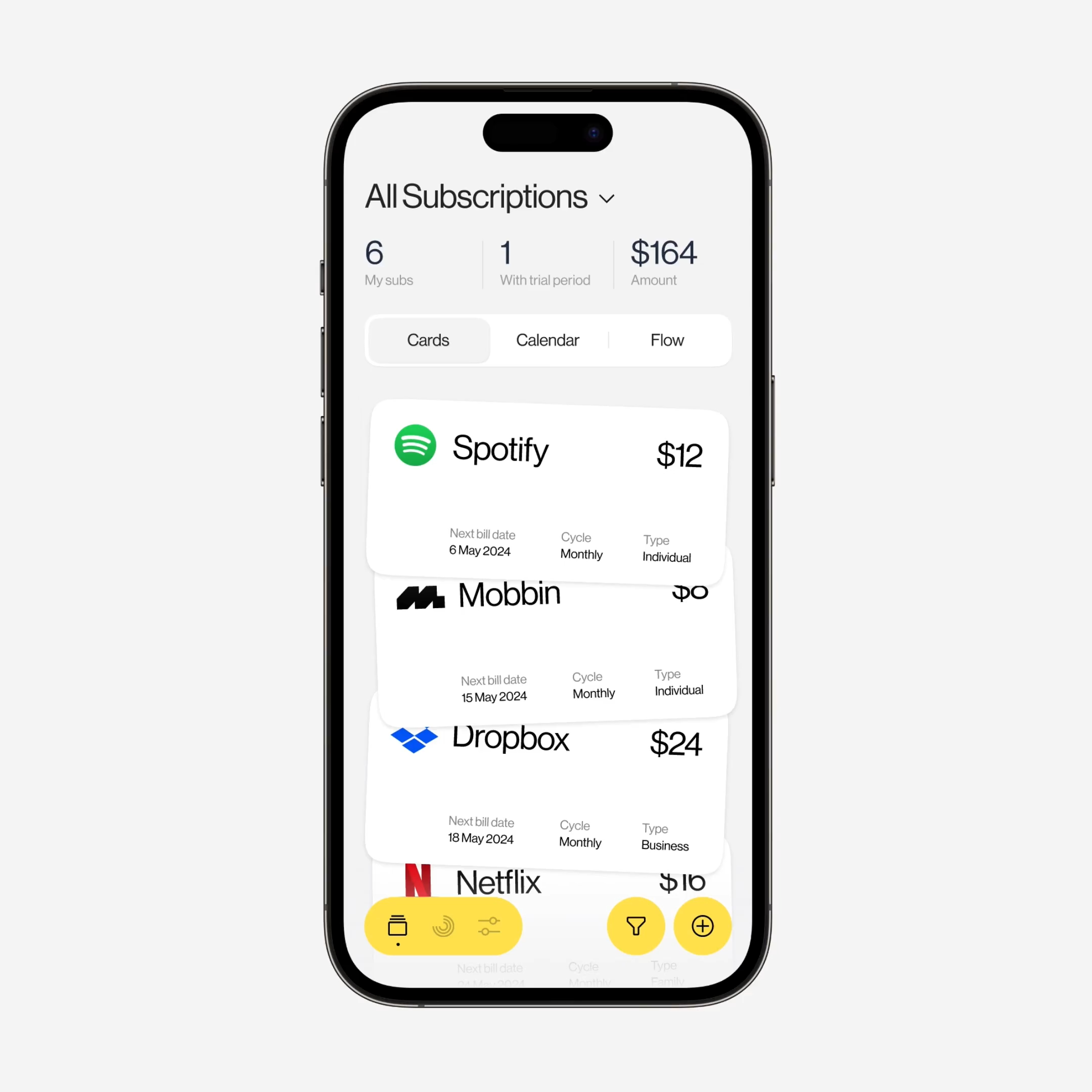 Subs Tracker | Interaction by prosku.a | Layers