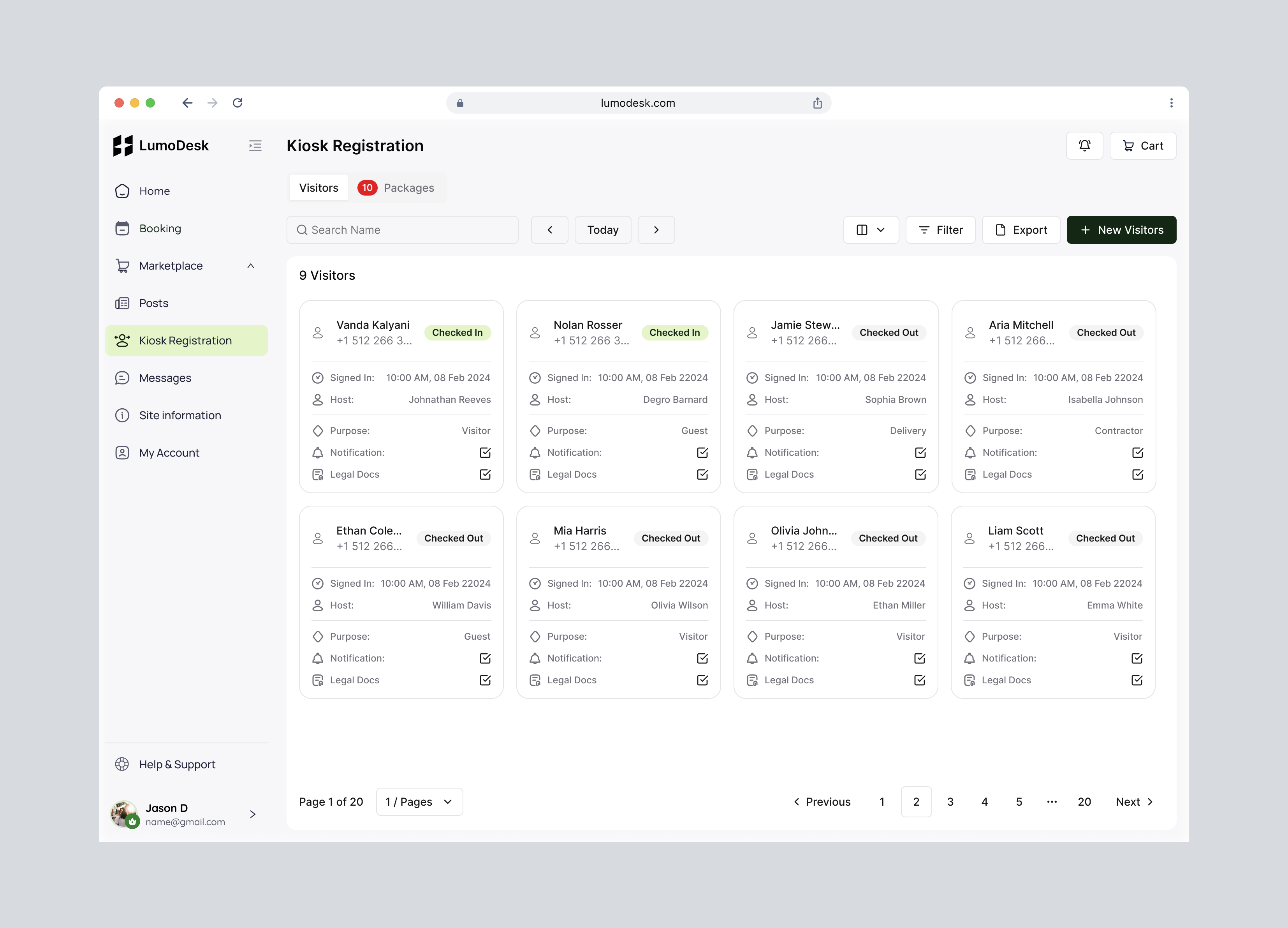 Visitor Management Card View Interface - Workspace Platform 💫 by Jason ...