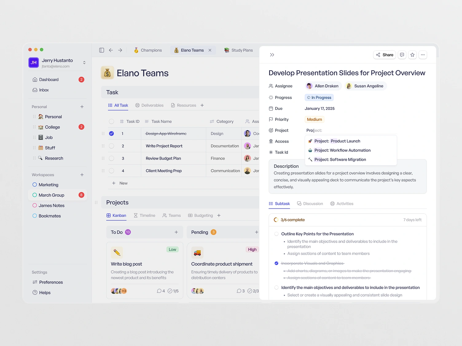 Detail Project - Productivity App by Cansaas Design Agency | Layers