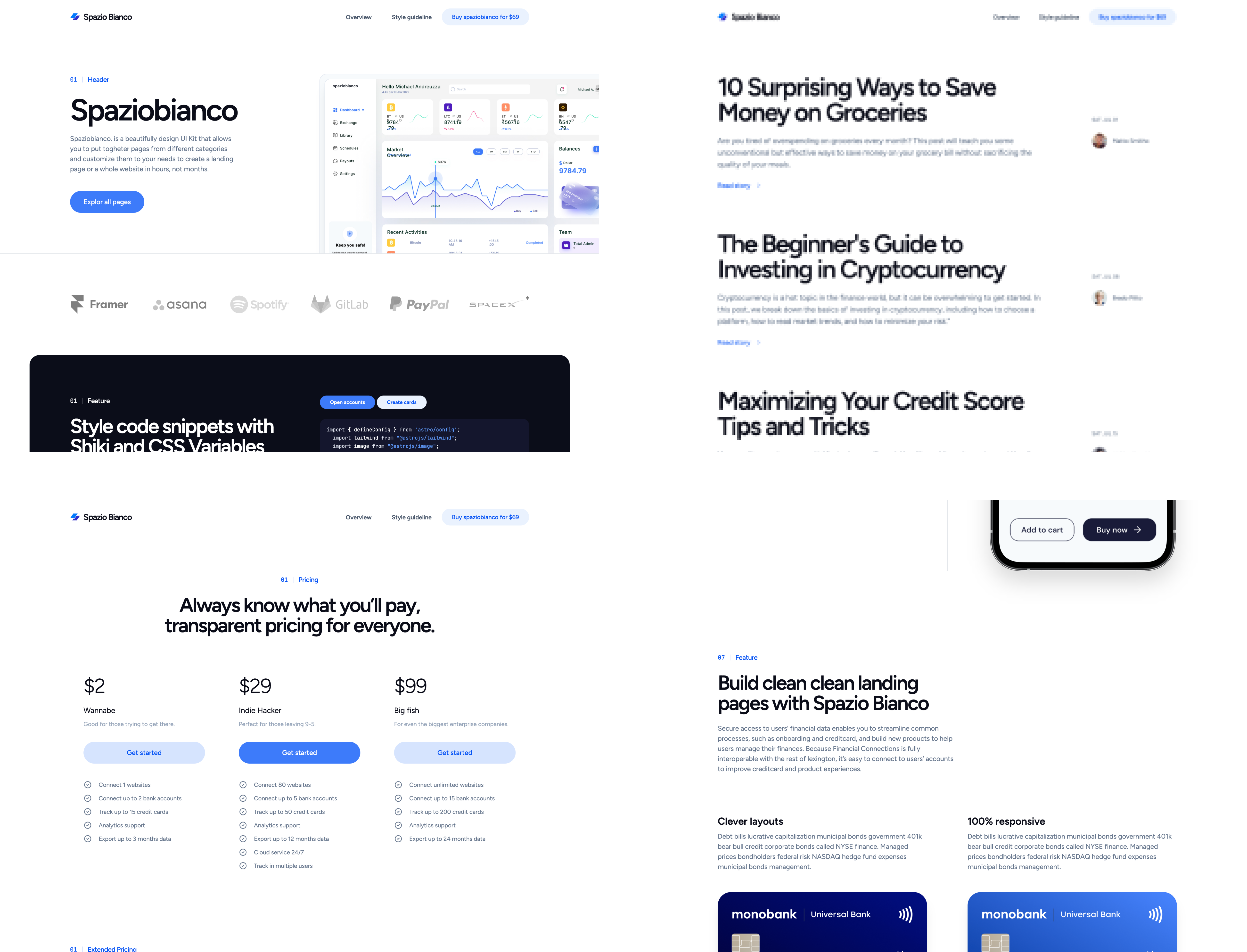 Spazio Bianco – SaaS Multipage theme. by Michael Andreuzza | Layers