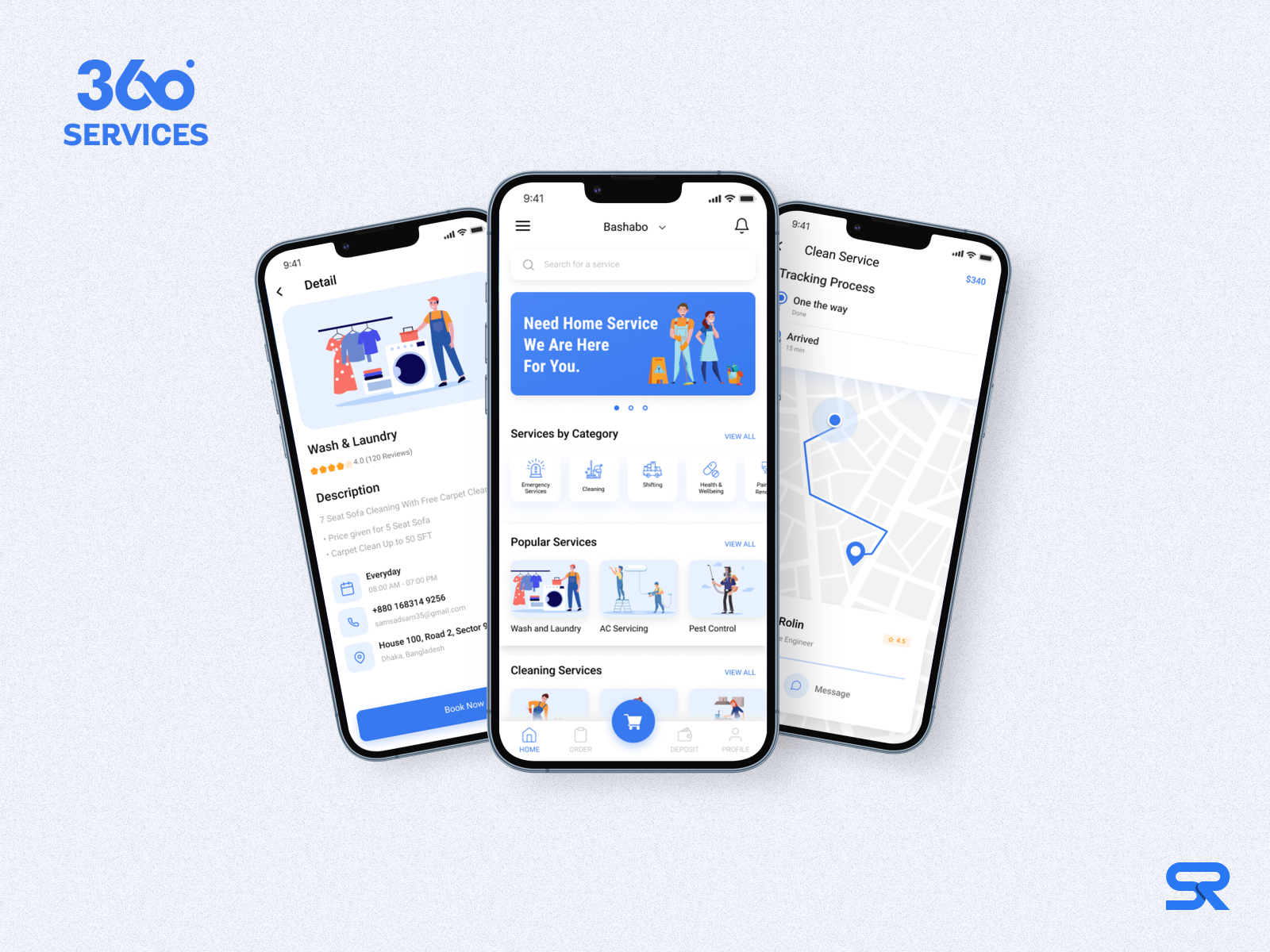360 Services App Design by Samsad Rashid | Layers