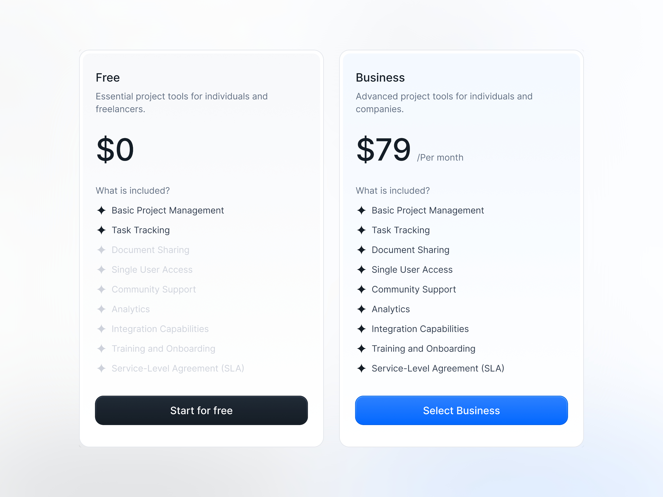 Pricing cards UI by Milorad Kekic | Layers
