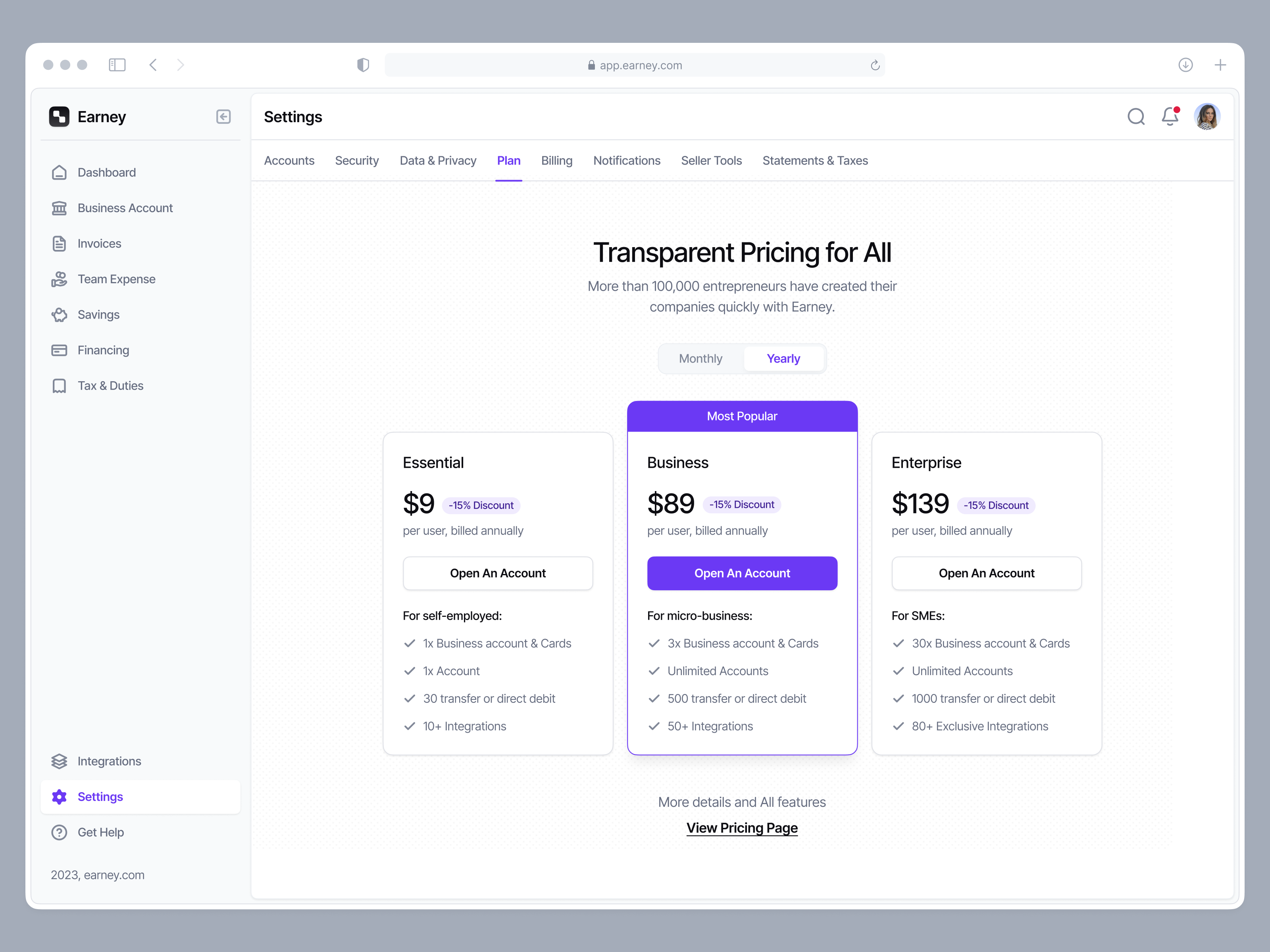 Earney - Pricing Page by Uxerflow | Layers