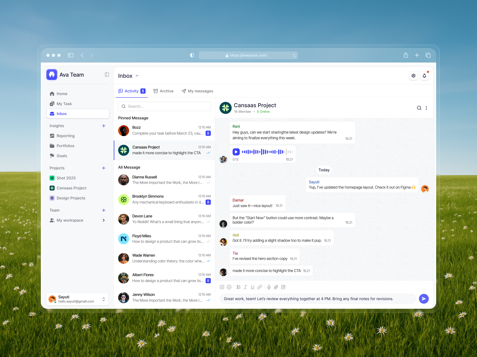 Easytask - Inbox Productivity App Dashboard by Cansaas Design Agency ...