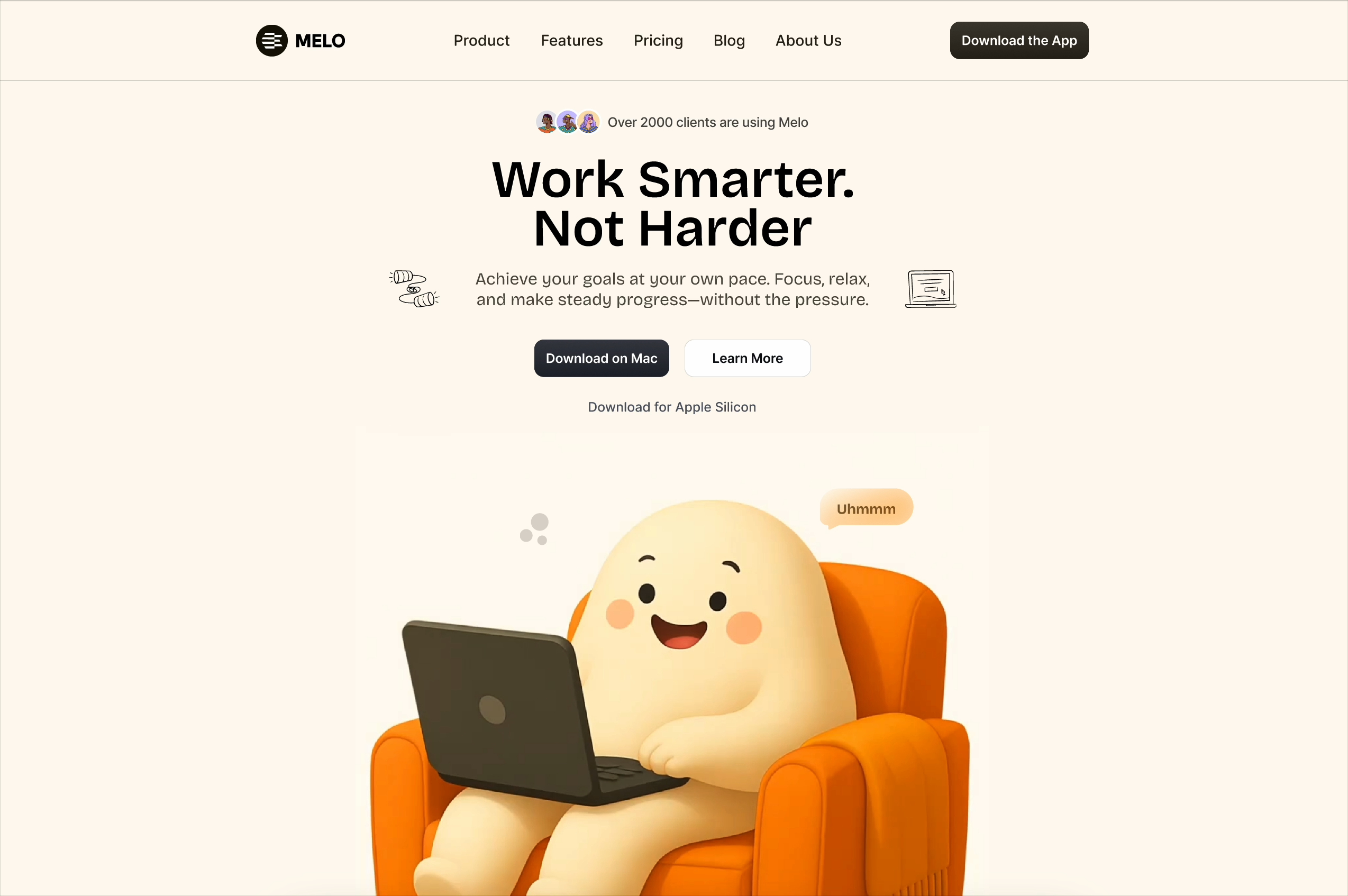 Hero section exploration for Melo by Ayodele Owoetoni | Layers