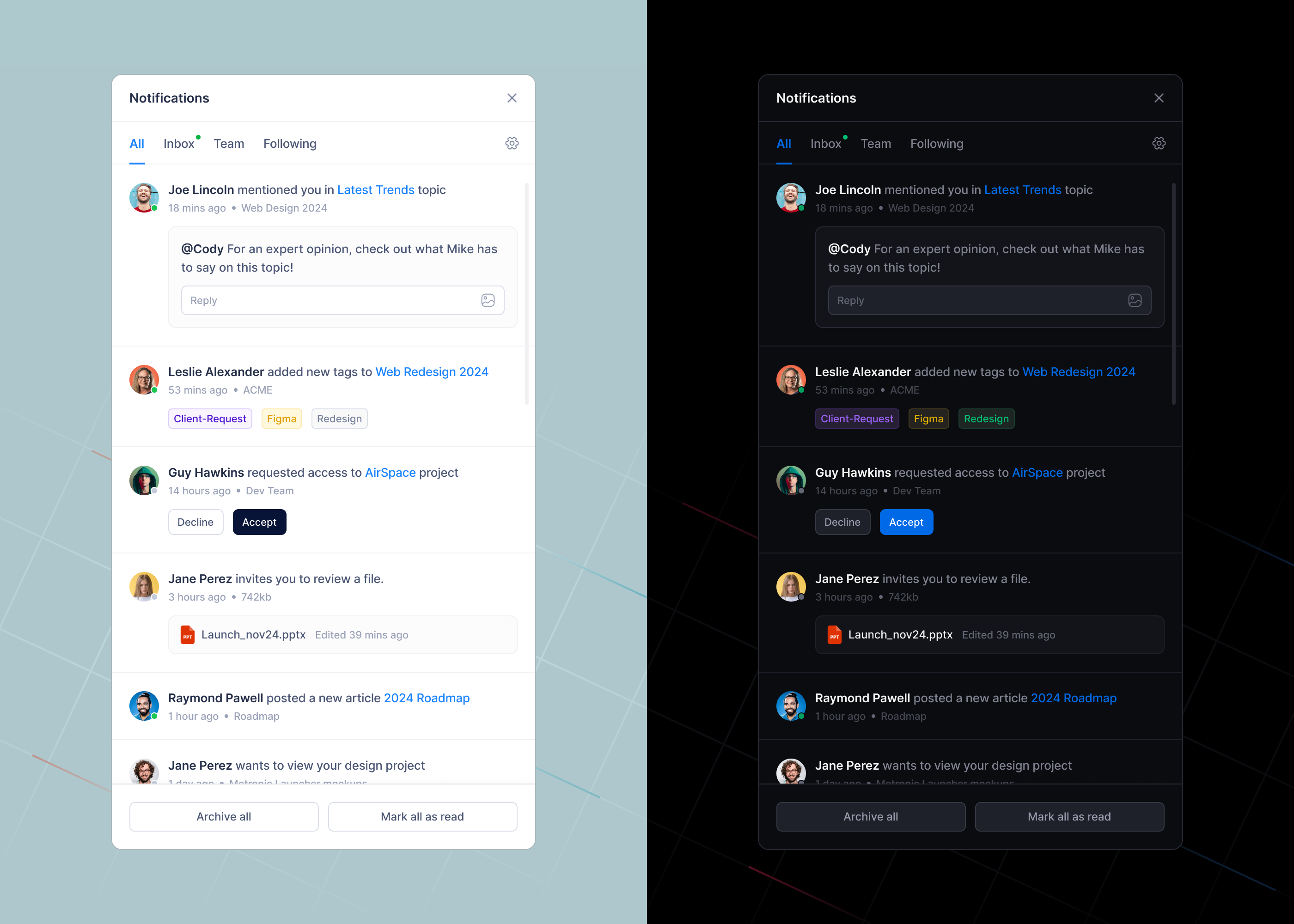 Notification UI by Bob | Layers