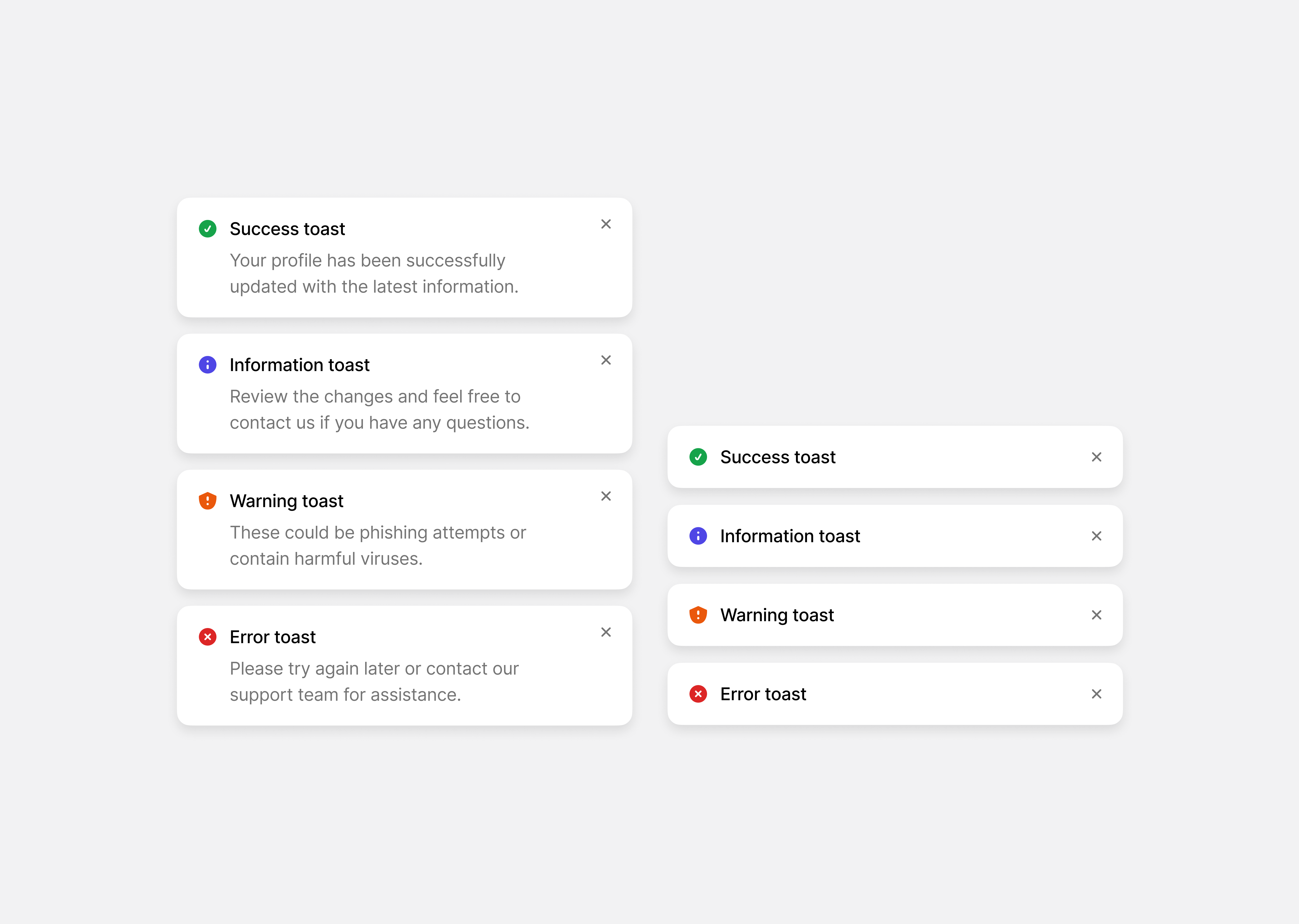 Toasts/Snackbars Components by Bertrand P. Bonnet | Layers