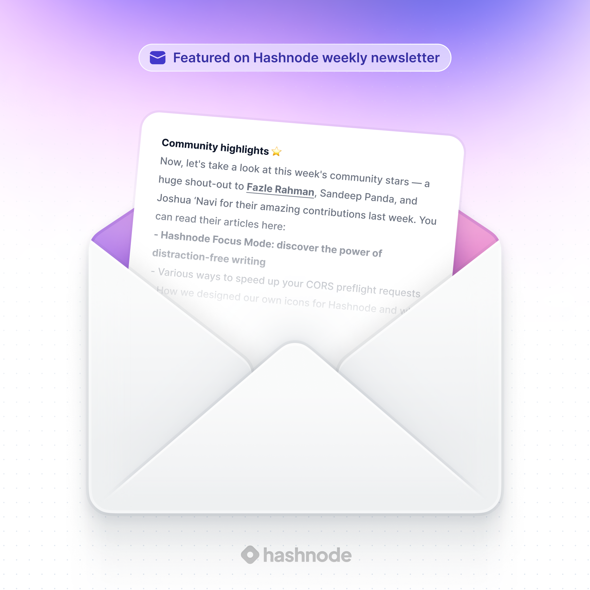 Custom banners for users featured on Hashnode! by Pritam Paul | Layers