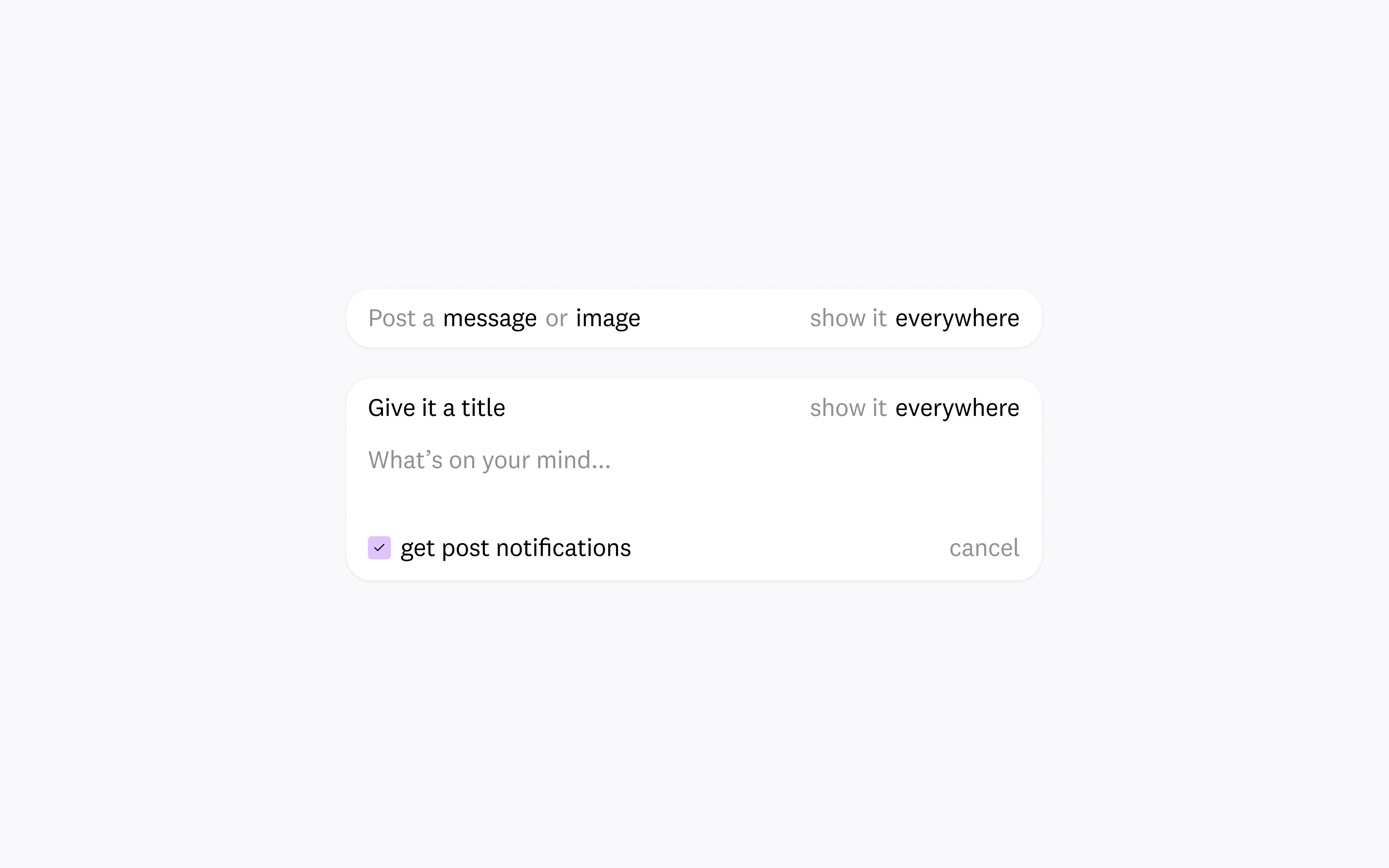 Minimal post creation UI by Jordan | Layers