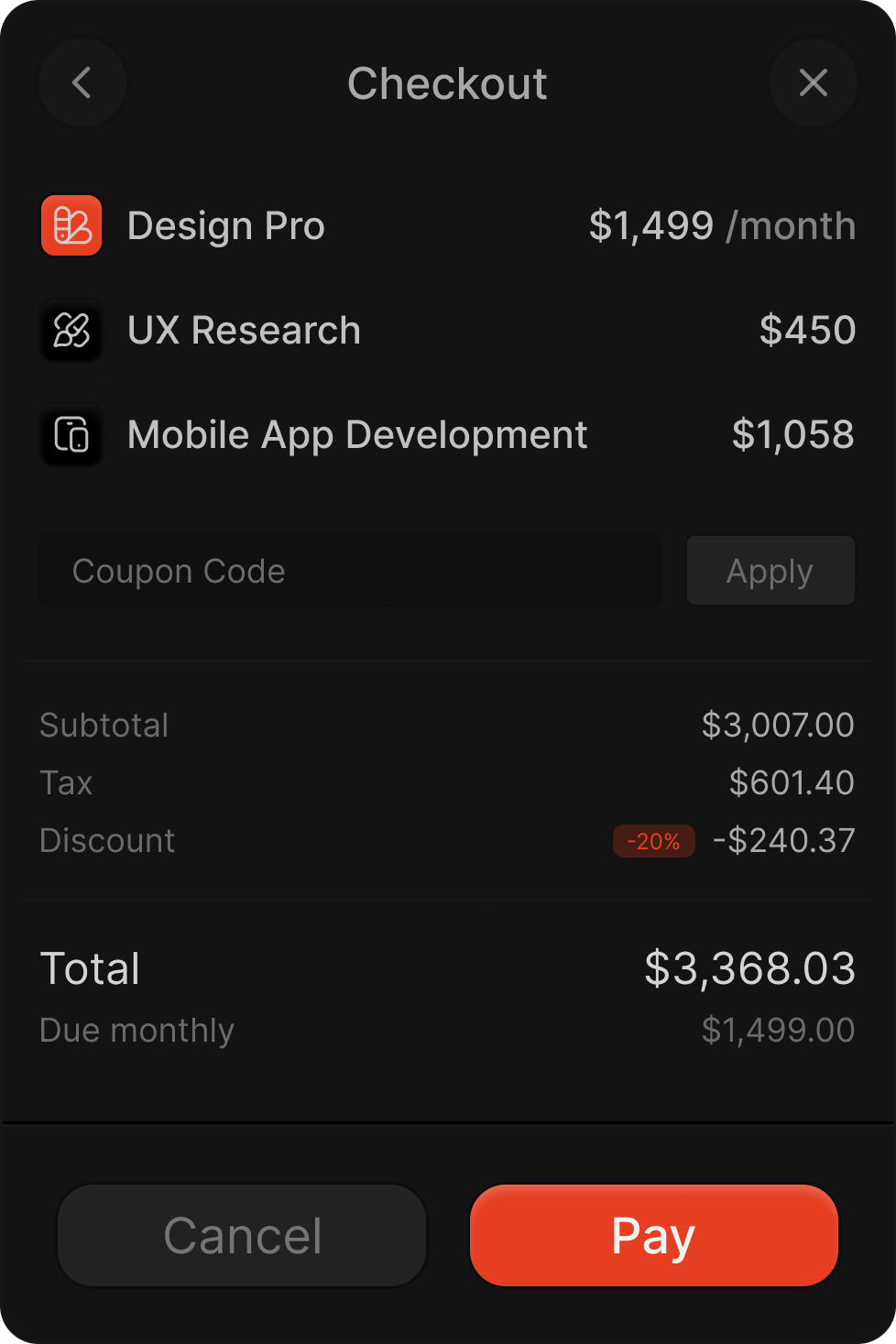 Checkout Modal by Zach Olsen | Layers
