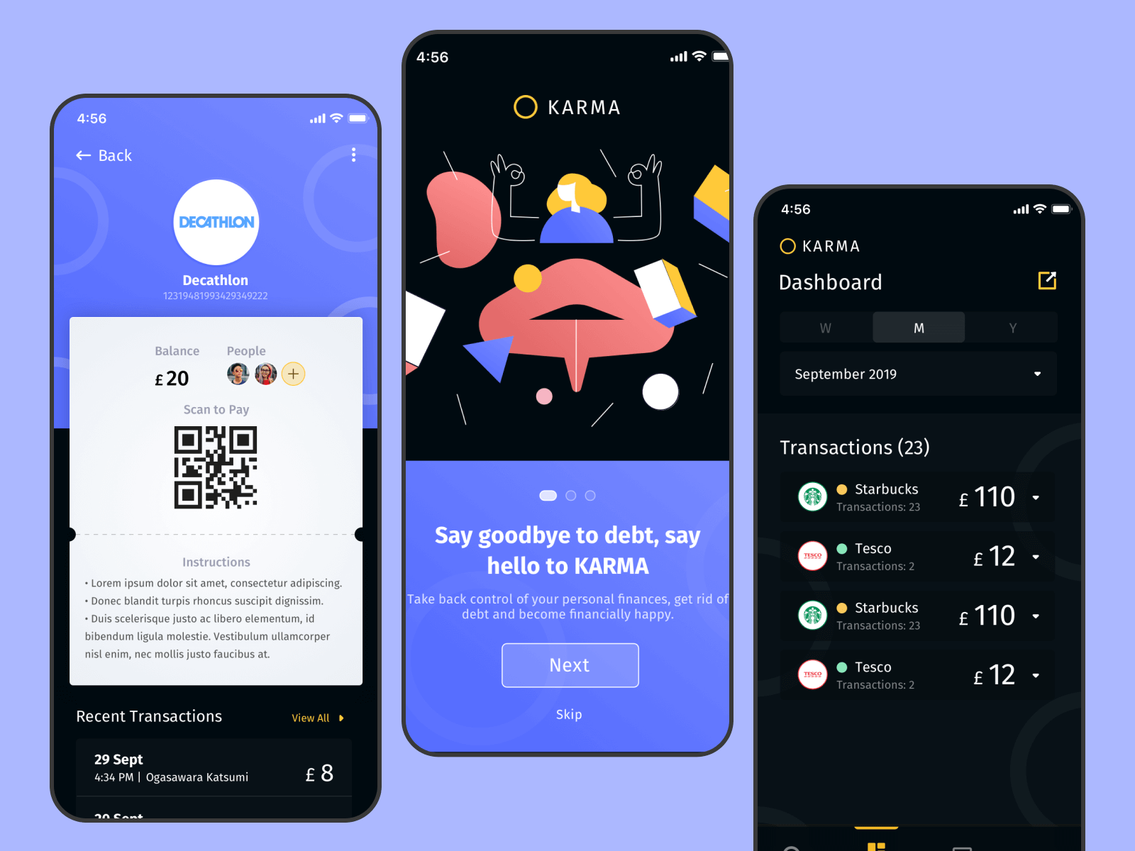 Karma Mobile App UI by Arjun Rajkishore | Layers