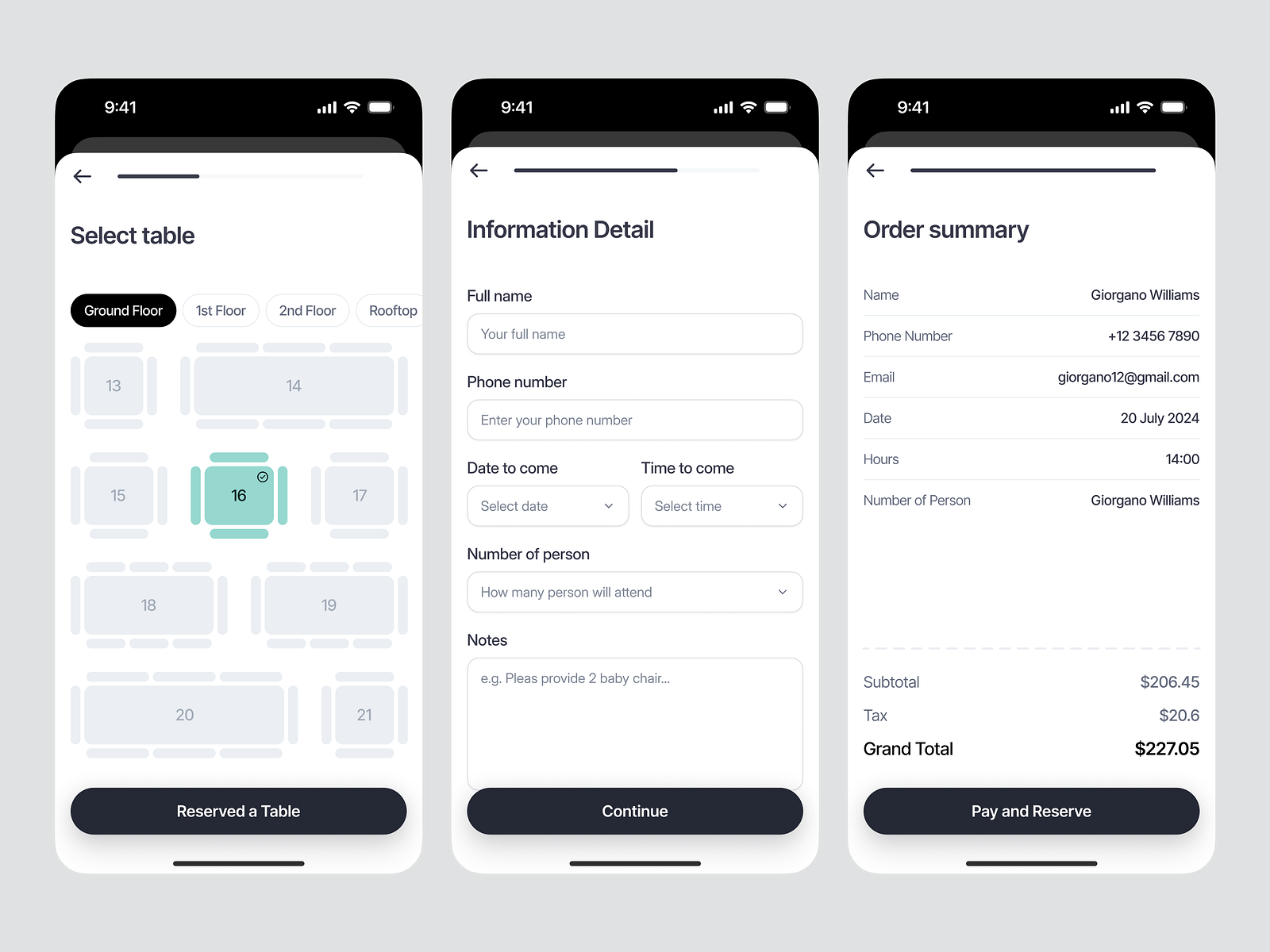 Restaurant Booking Mobile App - Reservation Flow 🍽️ by Keitoto Studio ...
