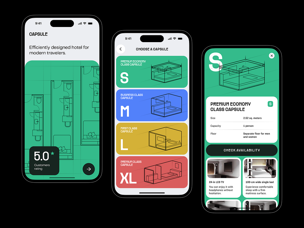 Capsule Hotel Booking Mobile App by Conceptzilla | Layers