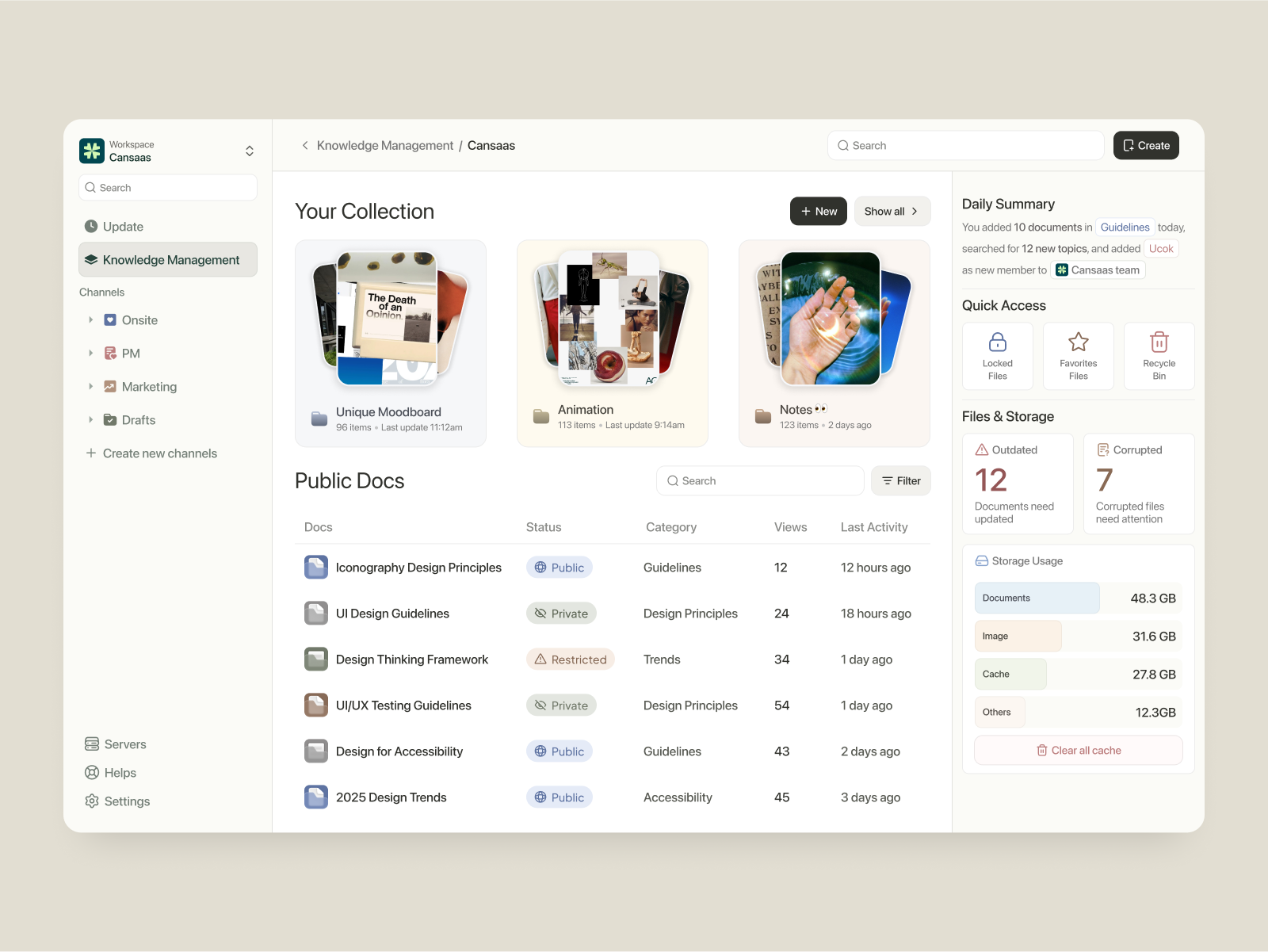 Mind Box - Knowledge Management Dashboard by Cansaas Design Agency | Layers