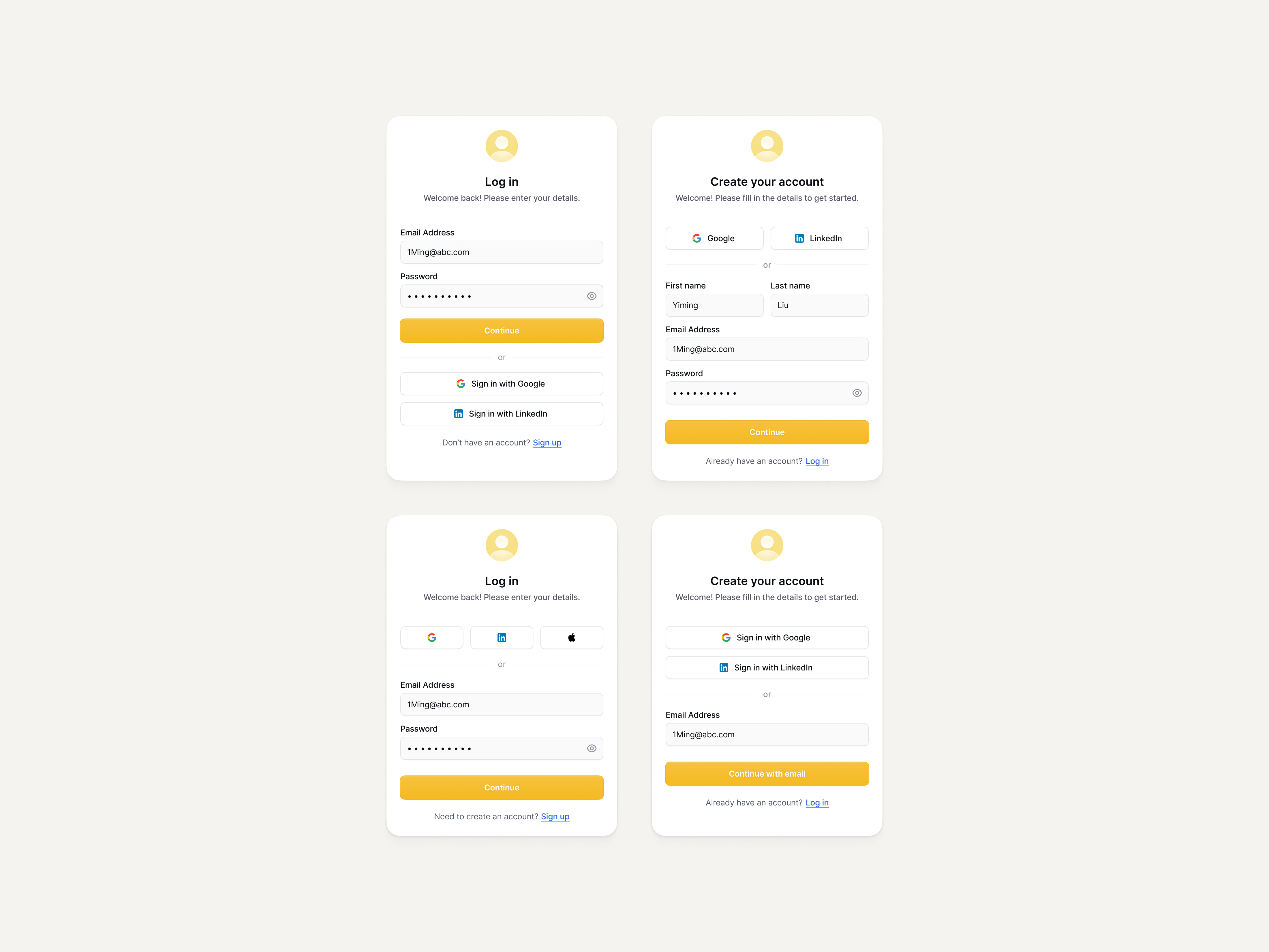 Web Sign in & Log in Panel by 1Ming | Layers
