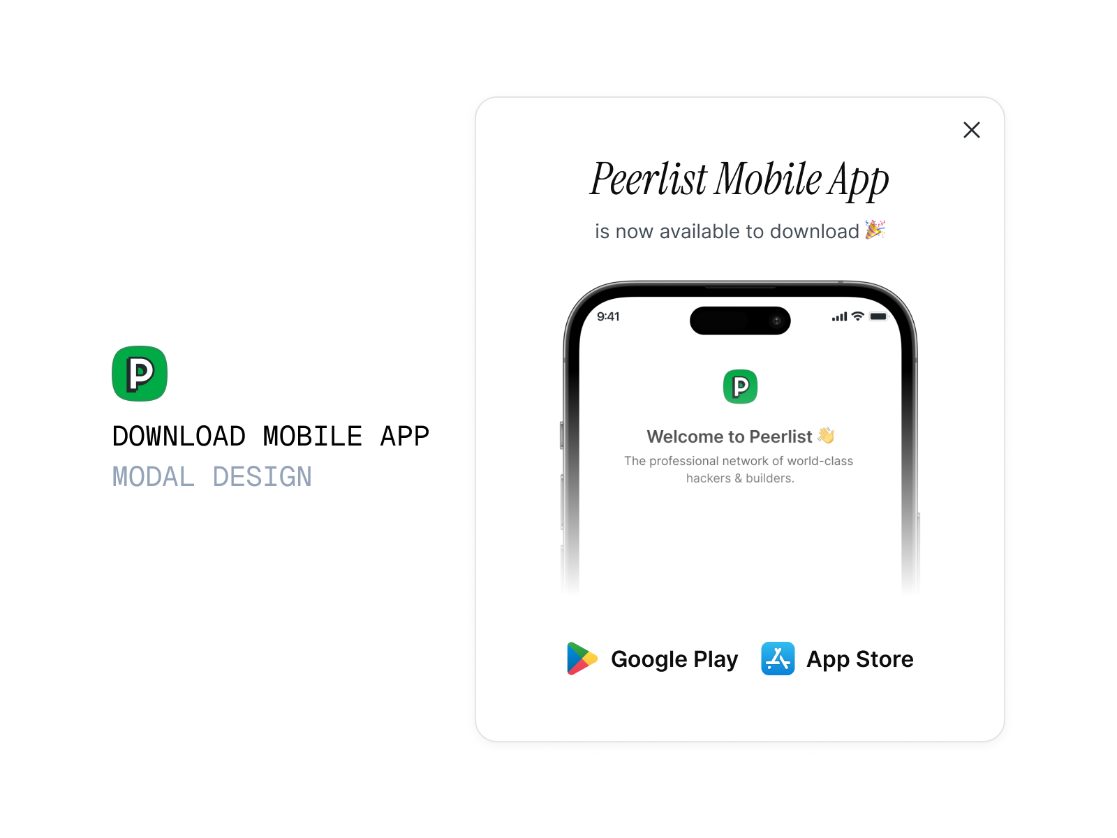 Download Peerlist mobile app modal! by Akash Bhadange | Layers