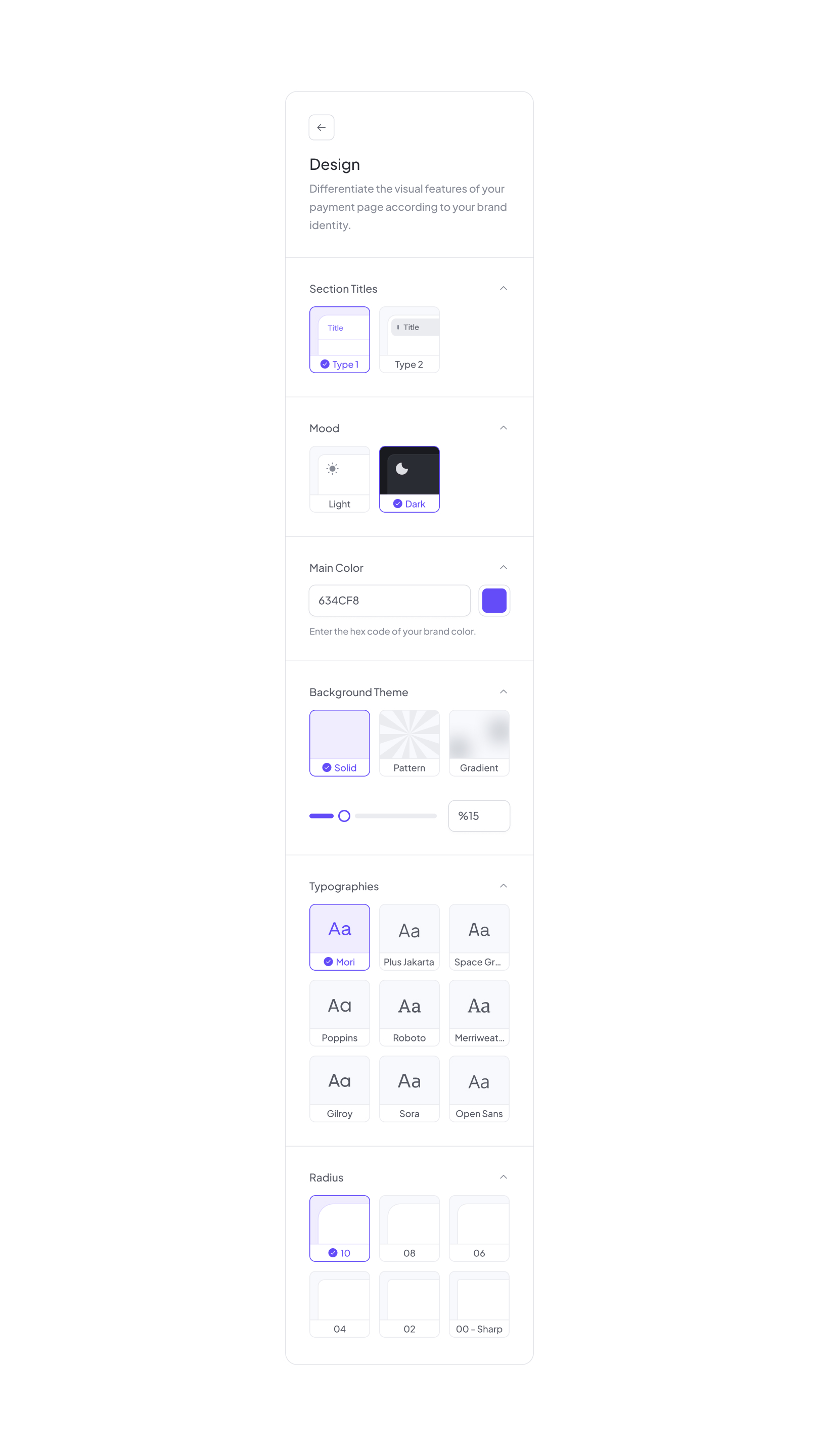 Page builder setting by Sadegh Parizad | Layers