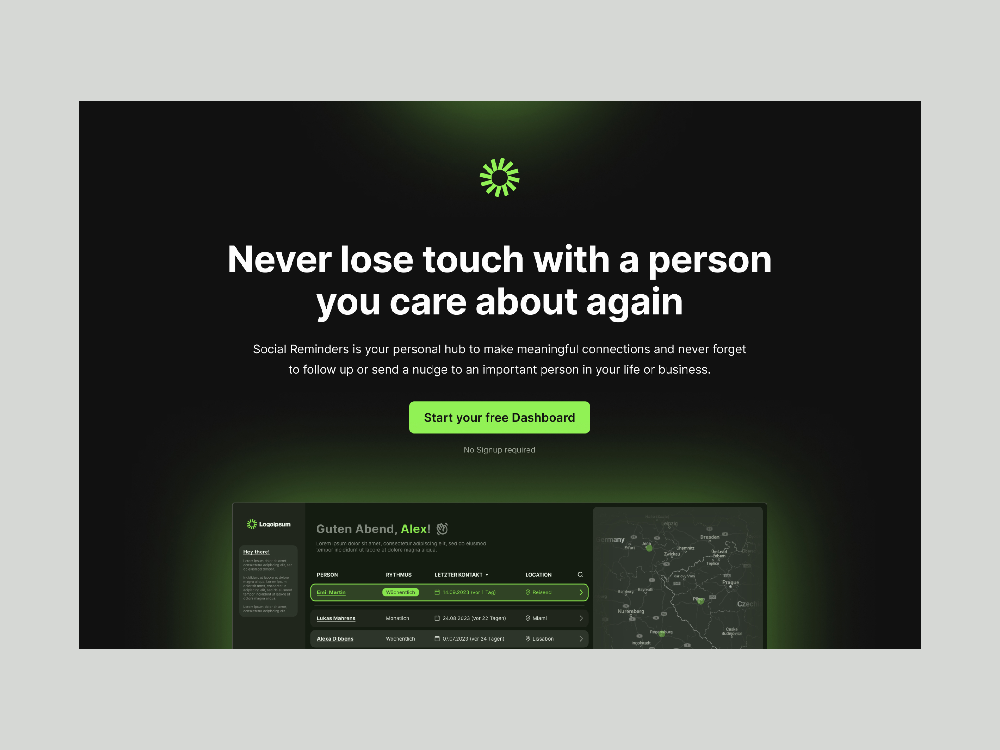 Social Reminder - Landing Page by Florian Leitner | Layers