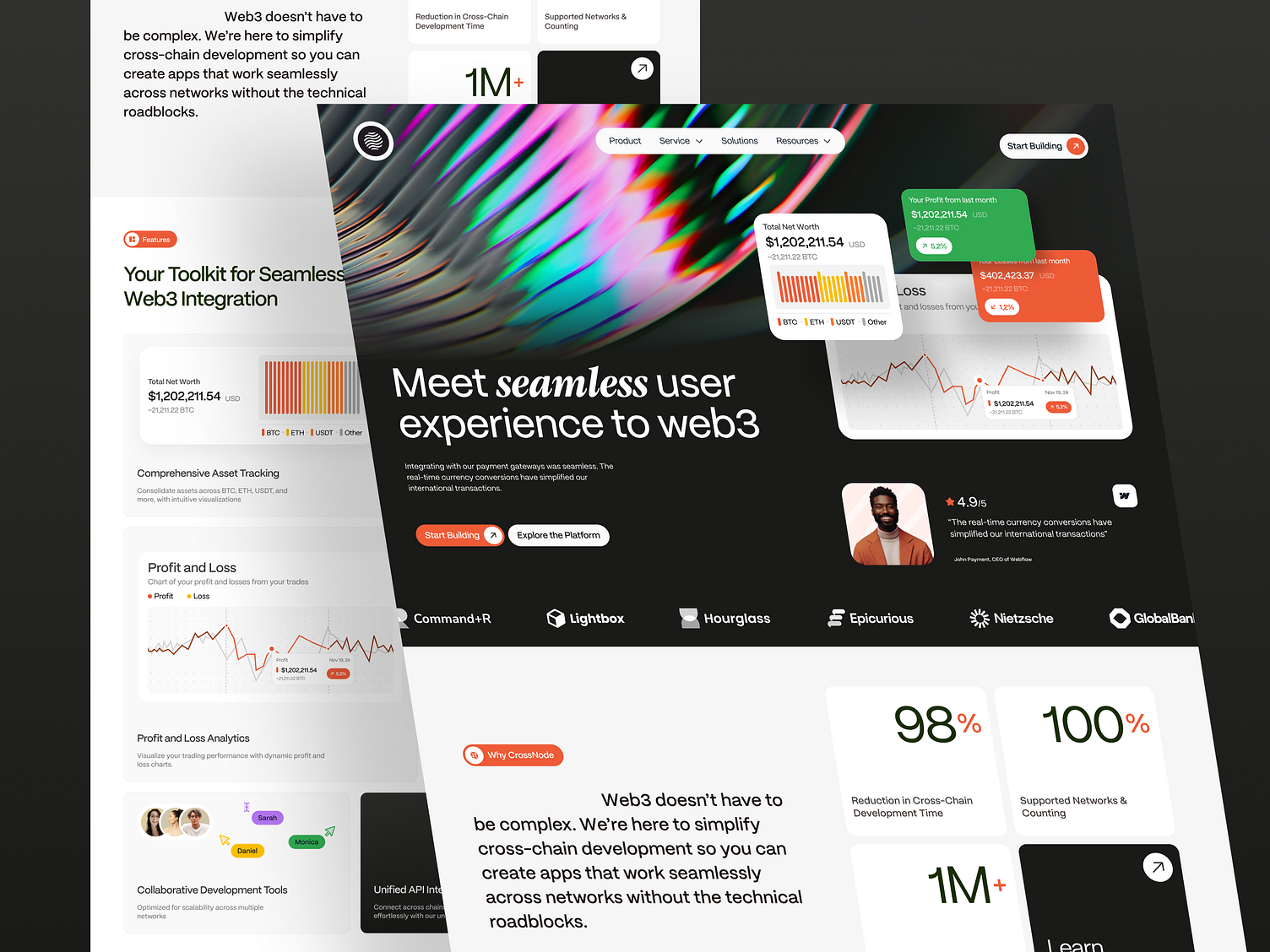 CrossNode - Web3 API Landing page by Hatypo Studio | Layers