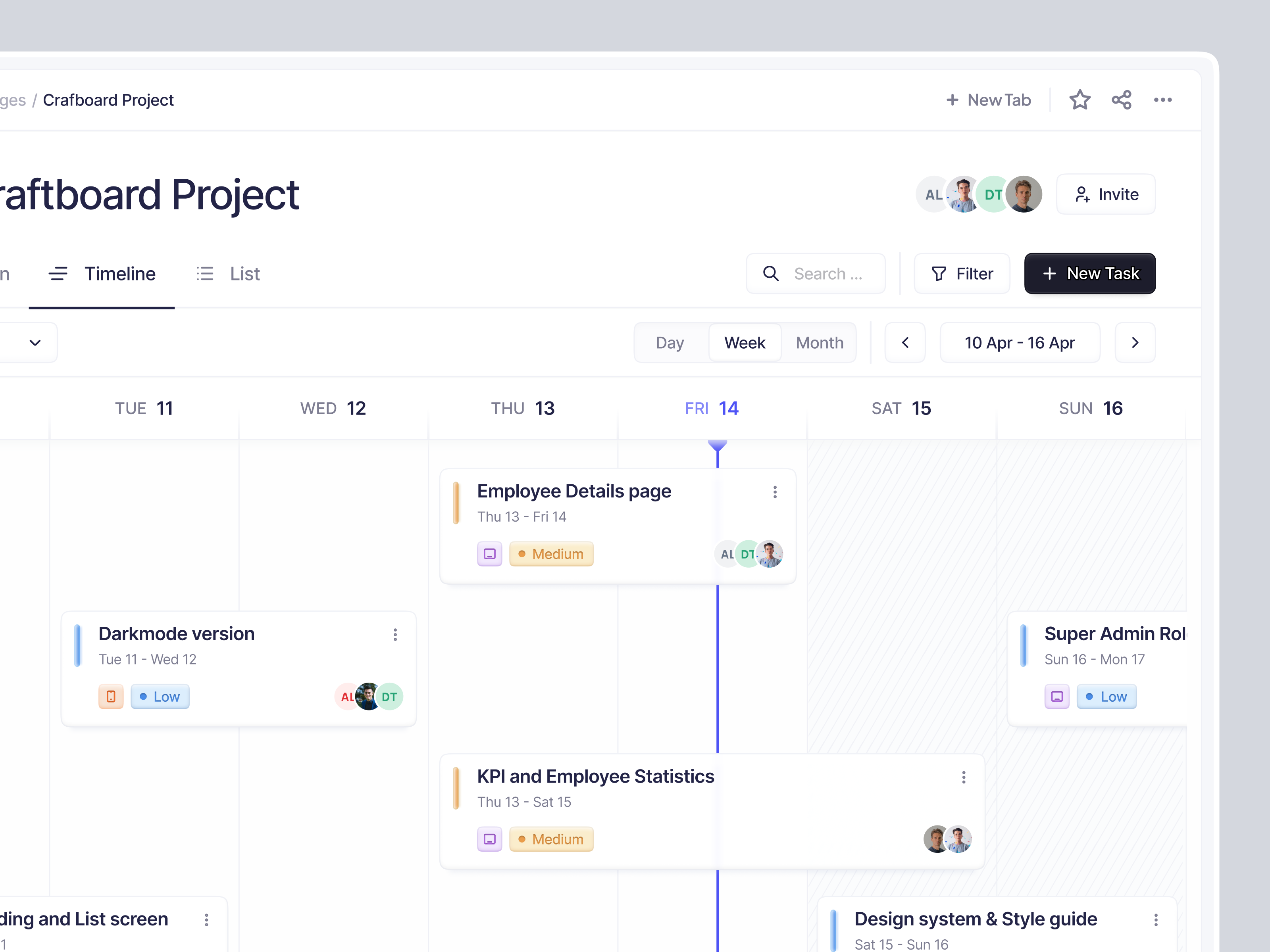 Timeline View - Task Management Dashboard by Ali Husni | Layers